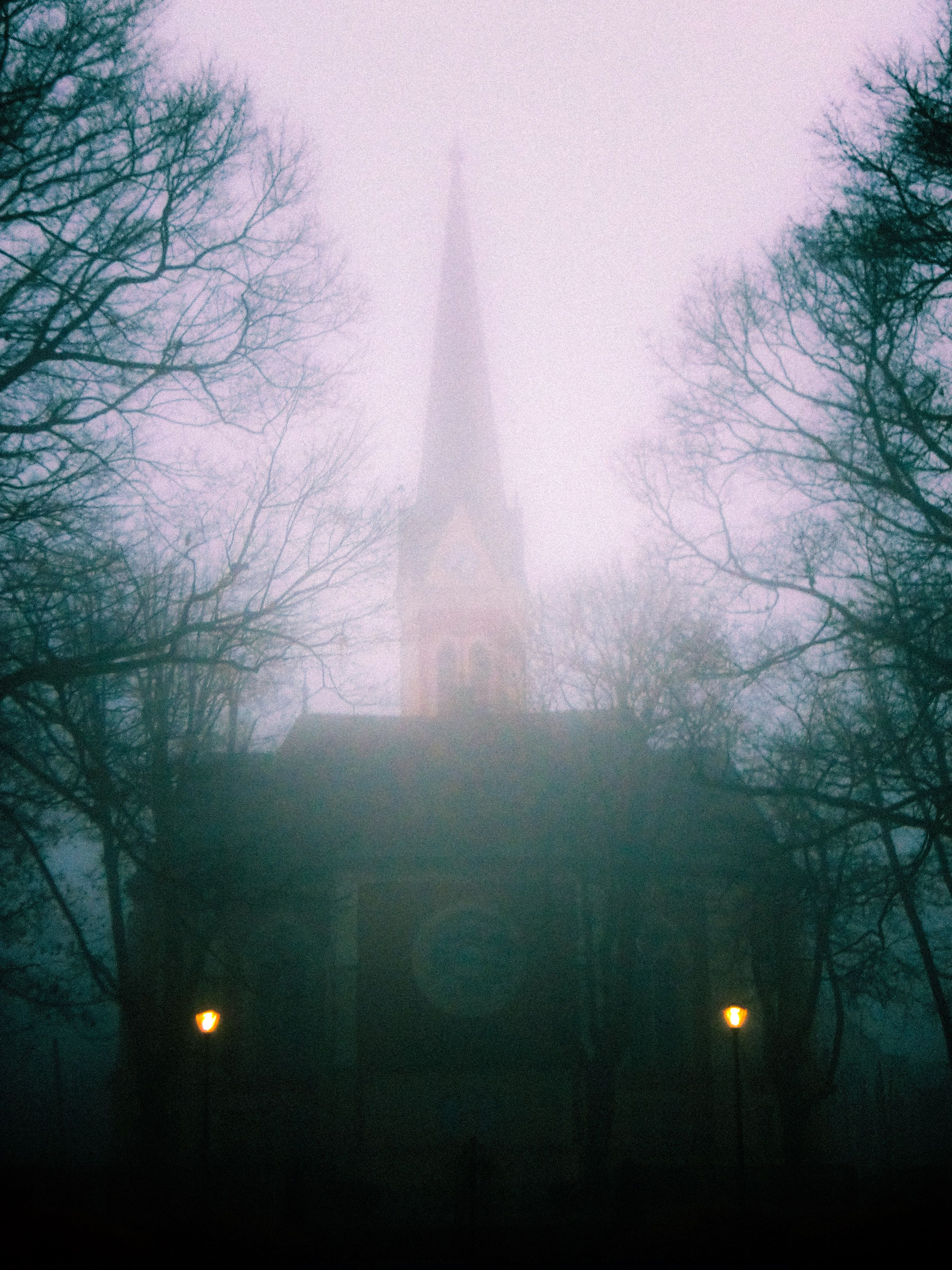 Misty Church in Villach at Twilight · Free Stock Photo