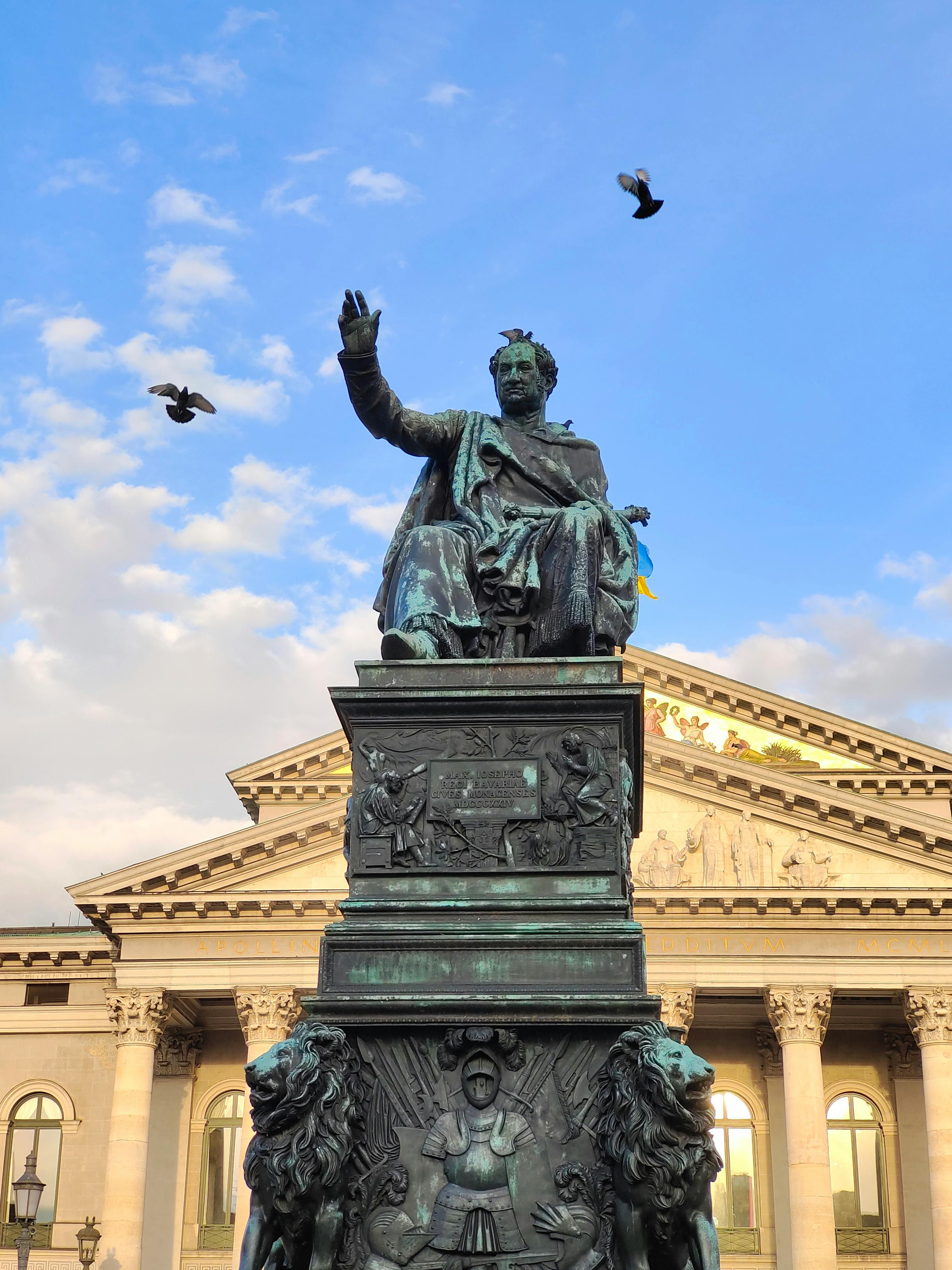 Historic Statue with Birds in Munich · Free Stock Photo
