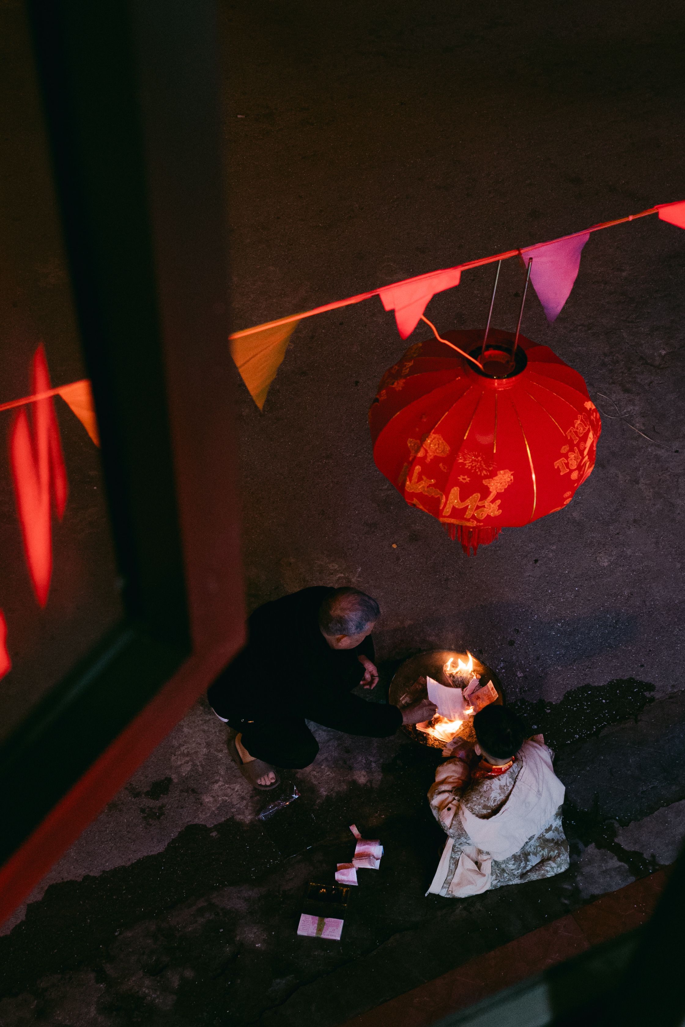 Traditional Lantern Ritual in Asian Street · Free Stock Photo