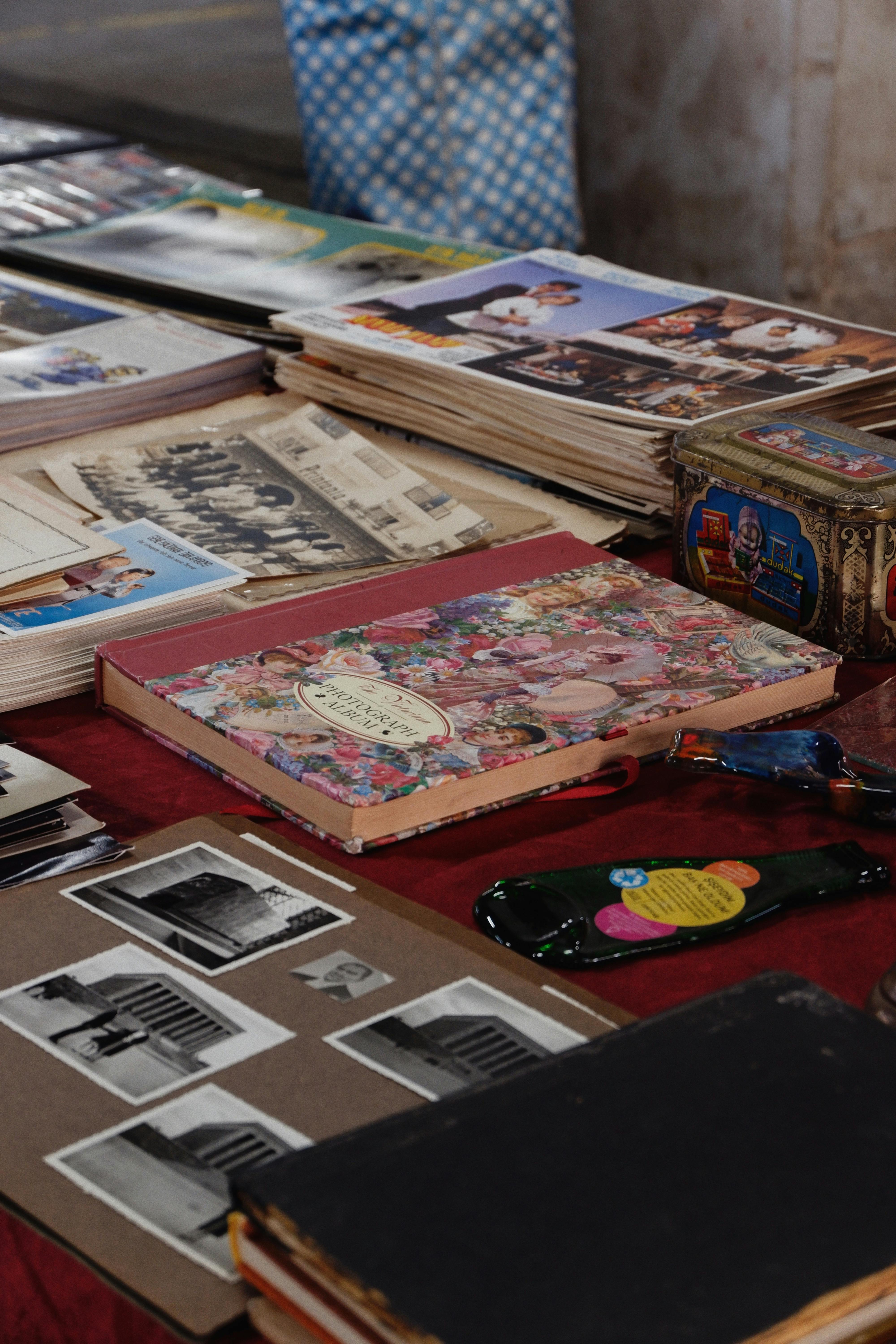 Vintage Photo Album Collection on Display · Free Stock Photo