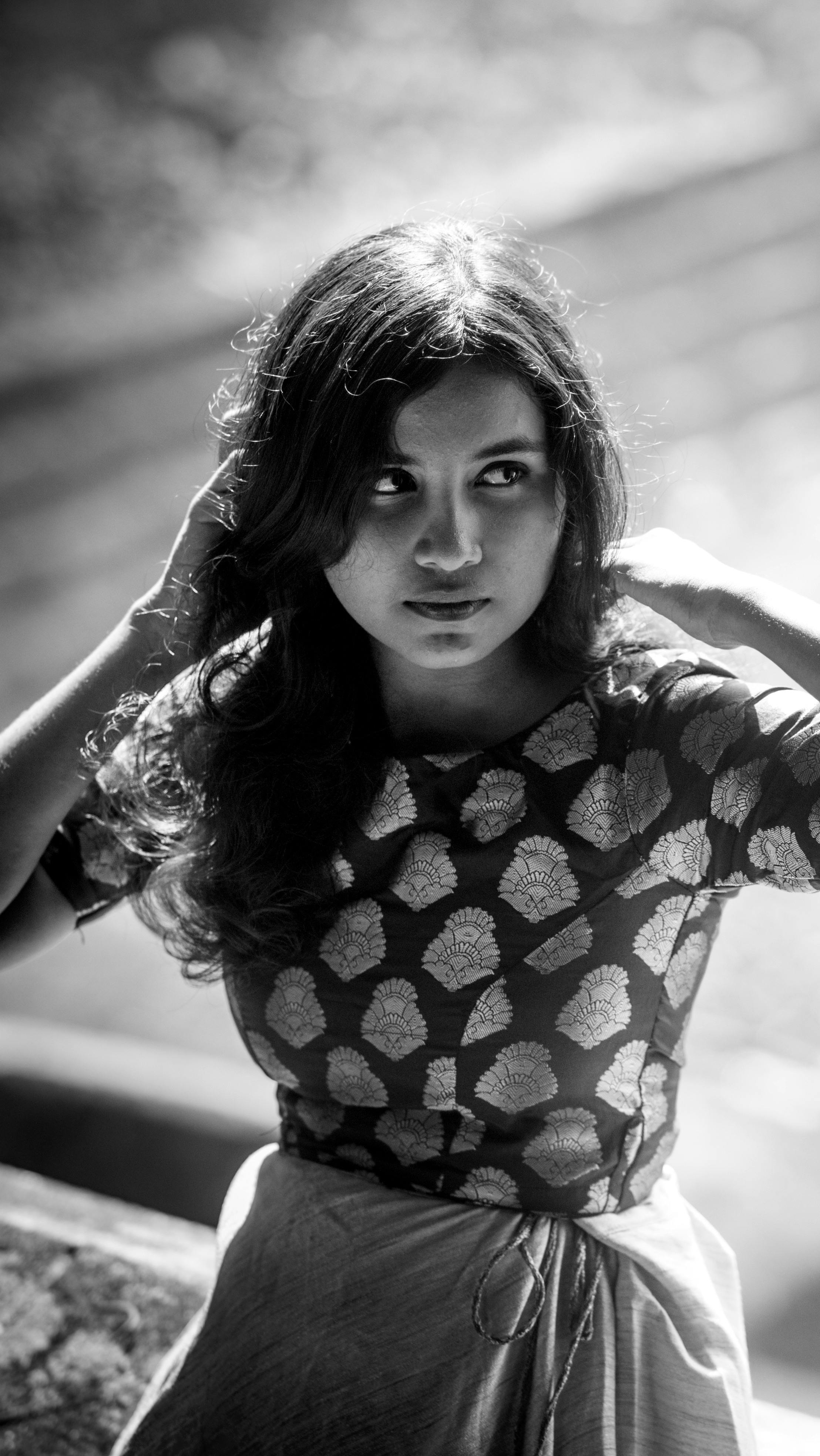 Moody Black and White Portrait in Natural Light · Free Stock Photo