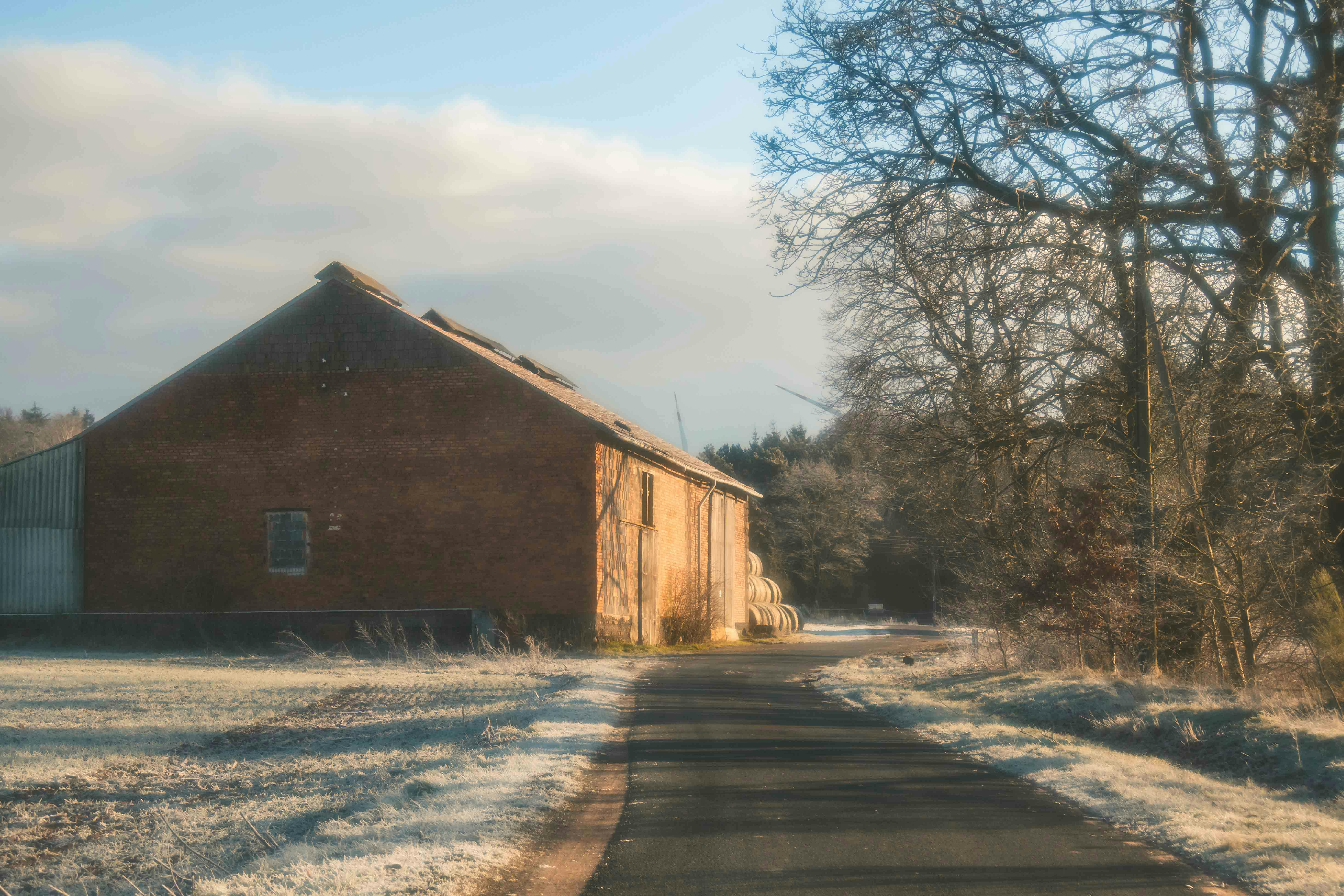 Rustic Barn on Frosty Winter Morning · Free Stock Photo