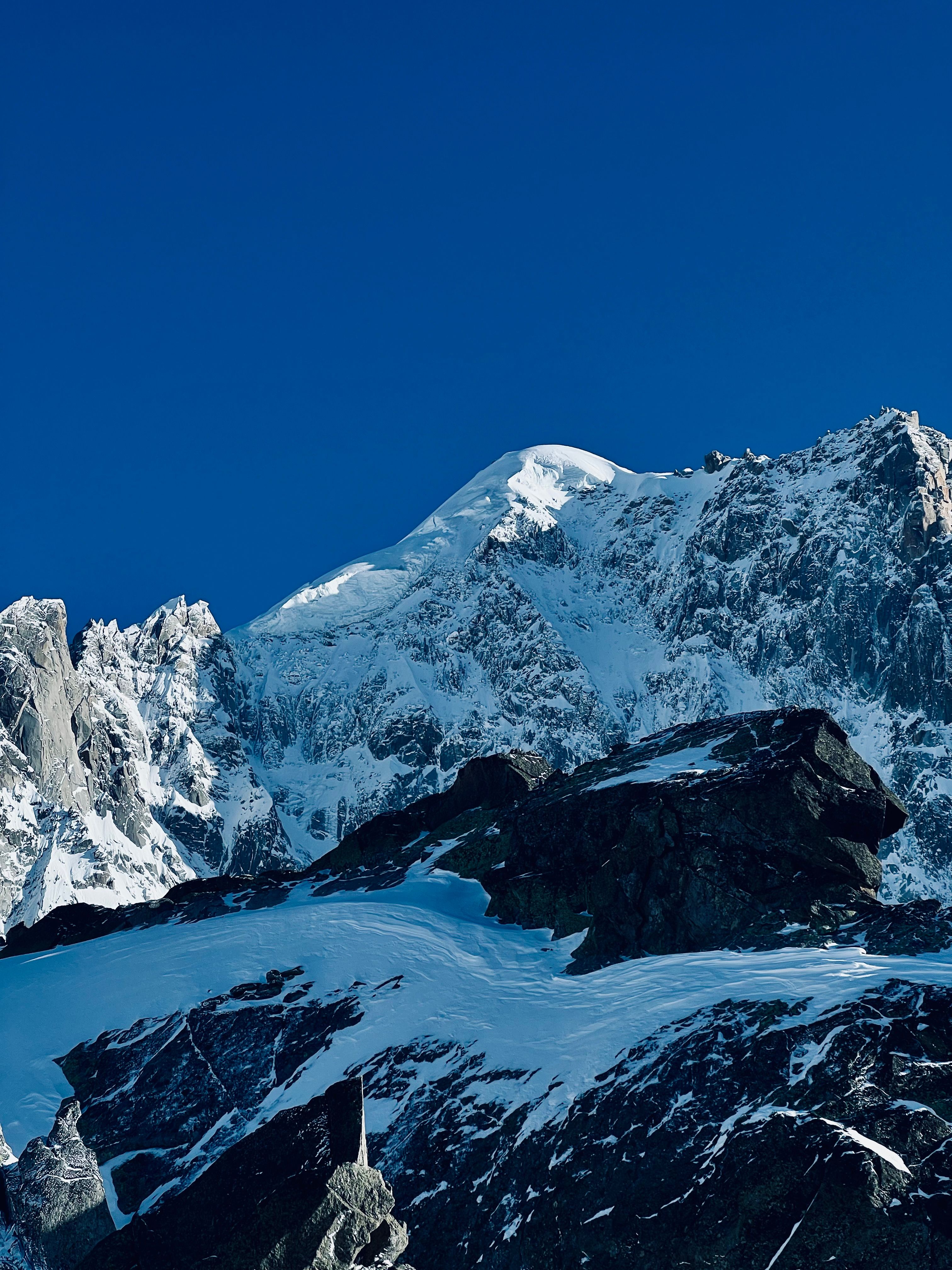 Majestic Snow-Covered Mountain Summit · Free Stock Photo