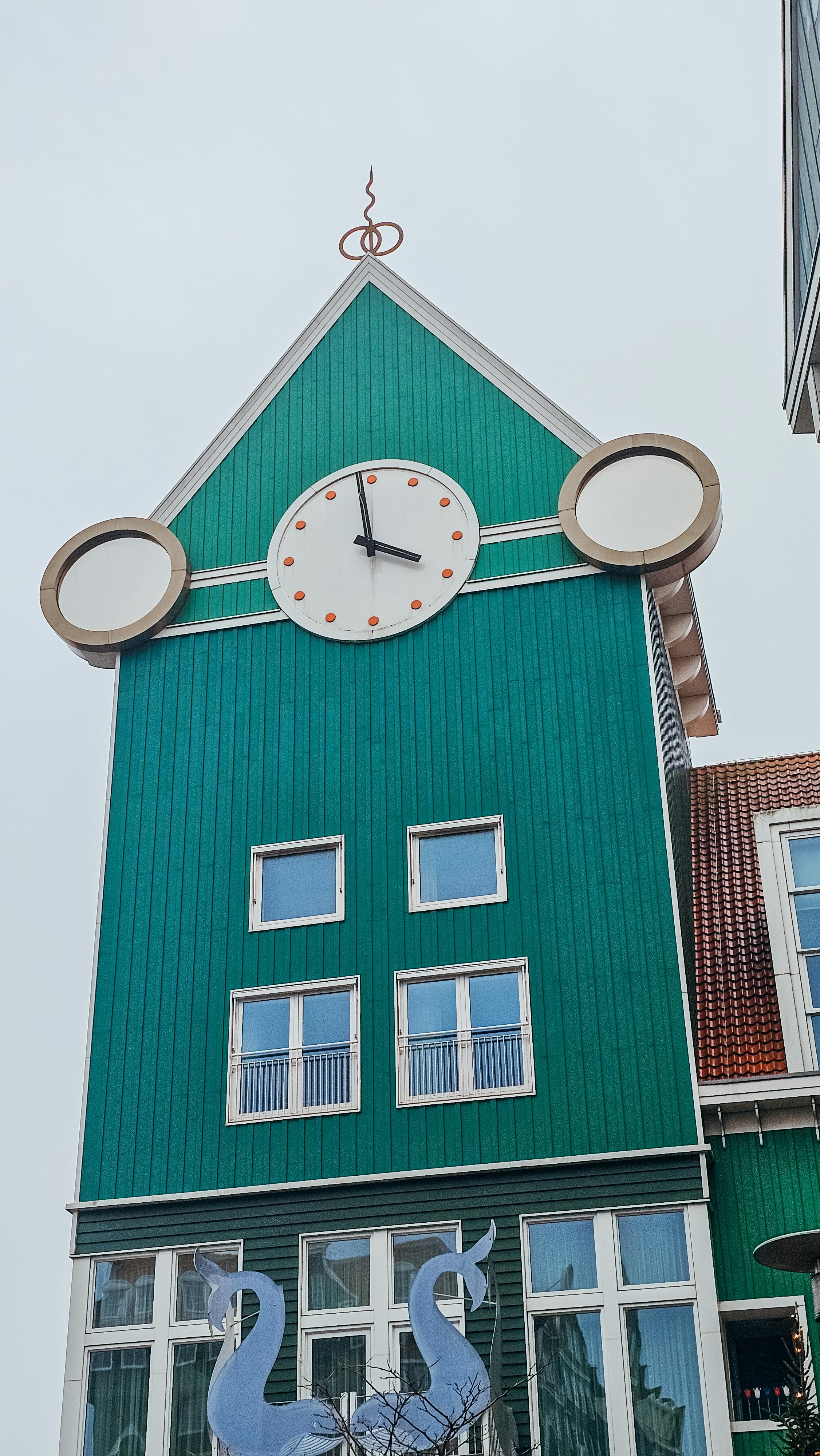Quaint Green Clock Tower with Unique Design · Free Stock Photo