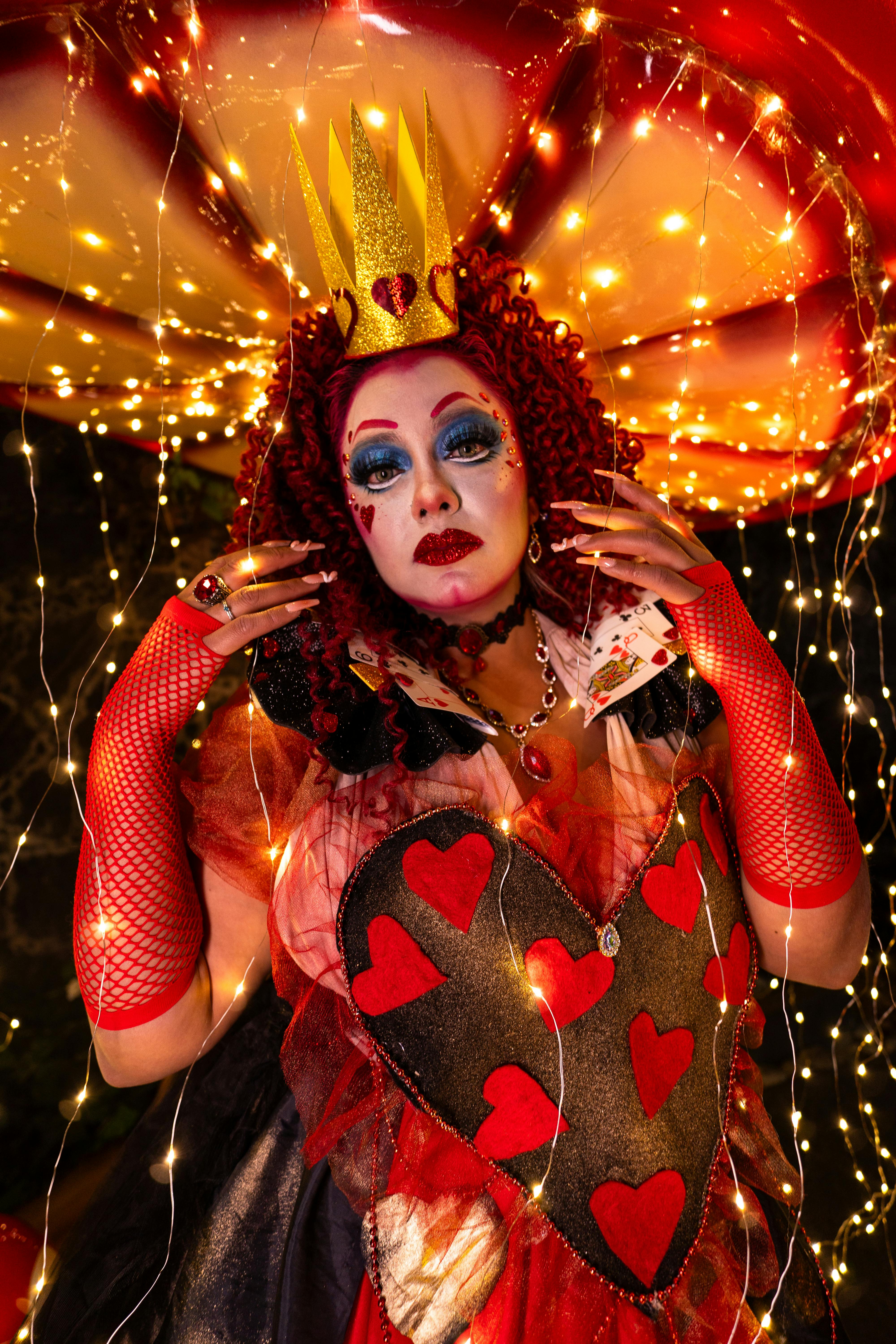Vibrant Queen of Hearts Cosplay Portrait · Free Stock Photo