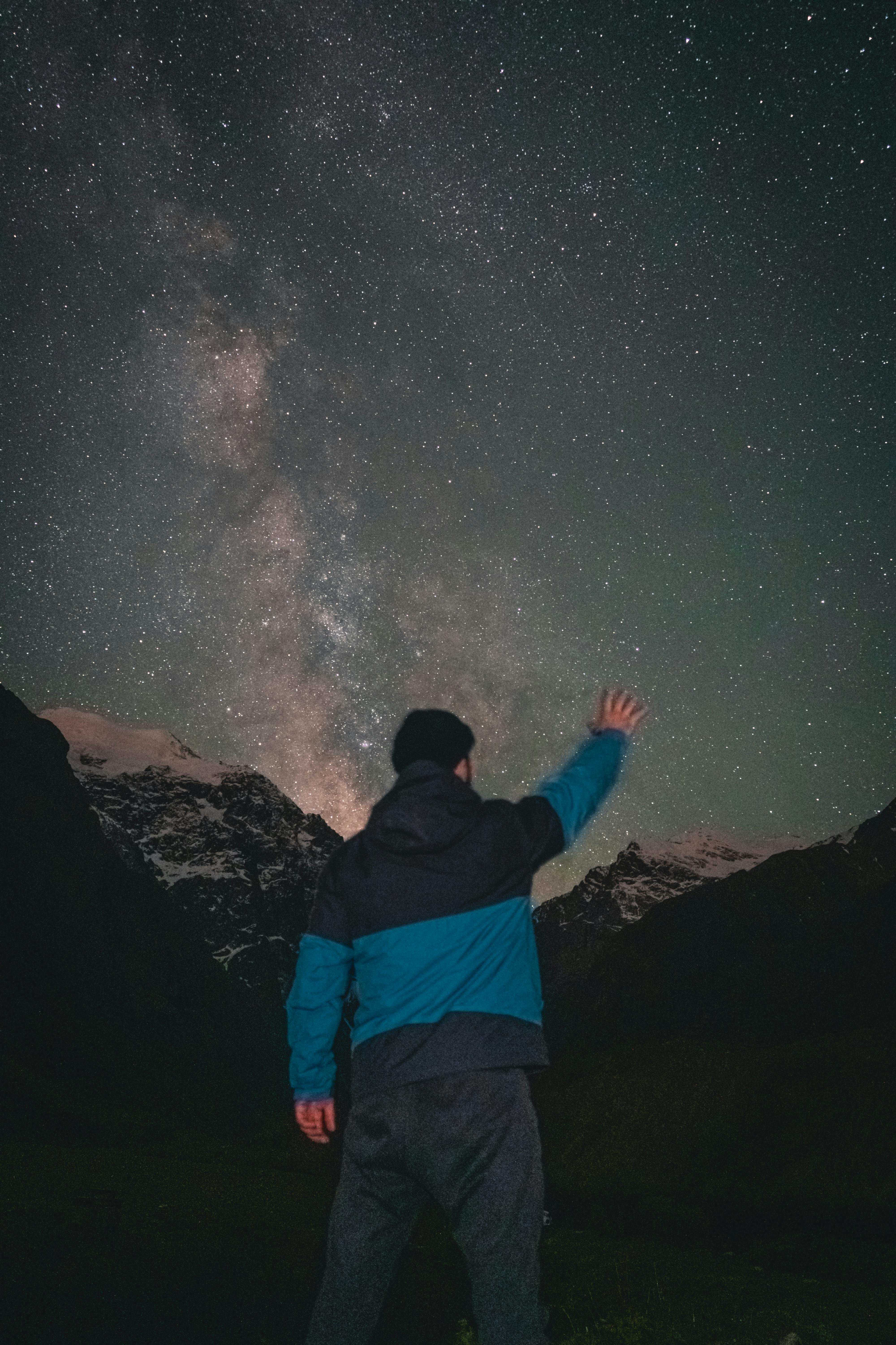 Stargazer in North Ossetia-Alania Mountain Range · Free Stock Photo