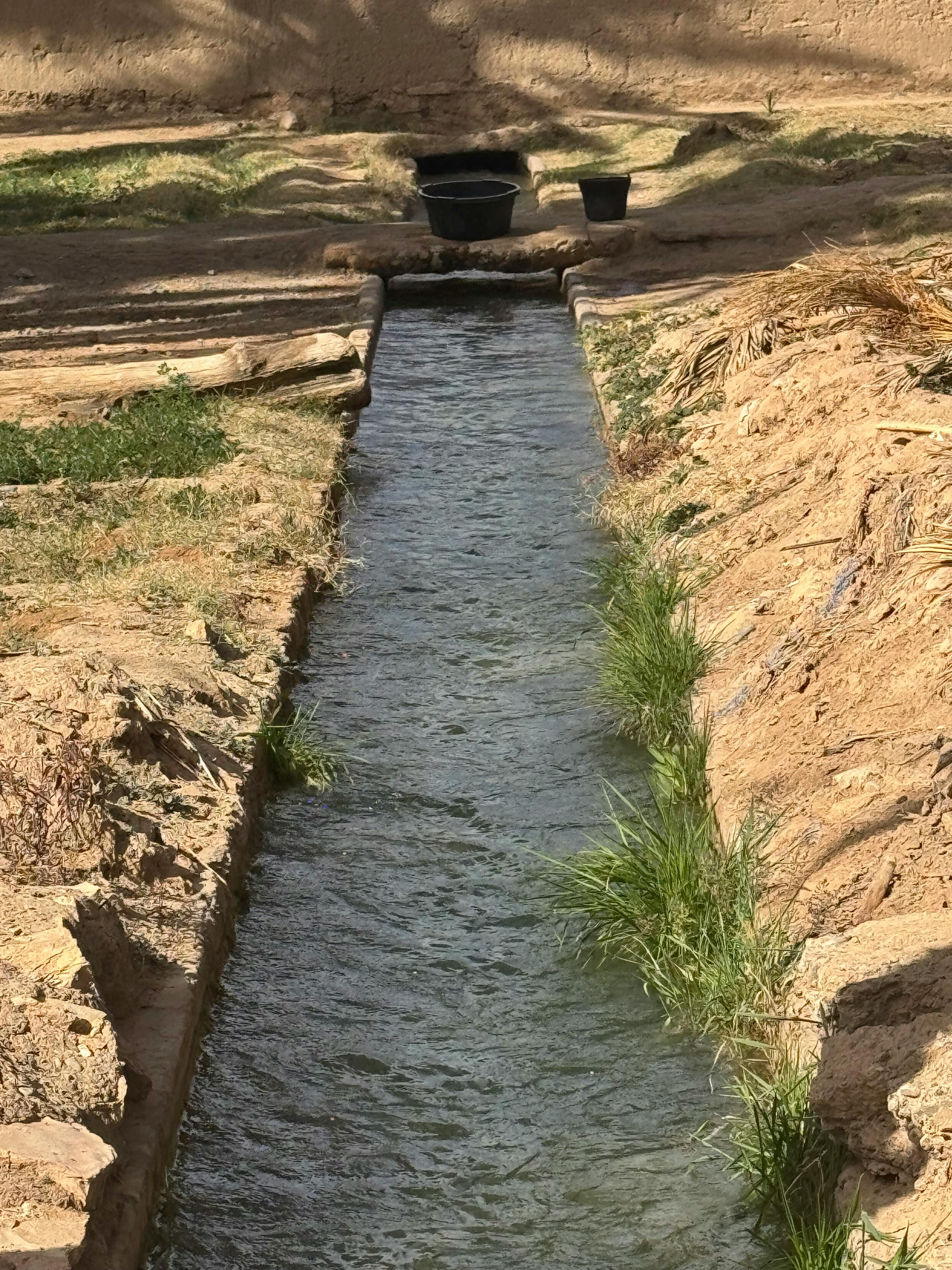 Tranquil Desert Irrigation Channel Scene · Free Stock Photo