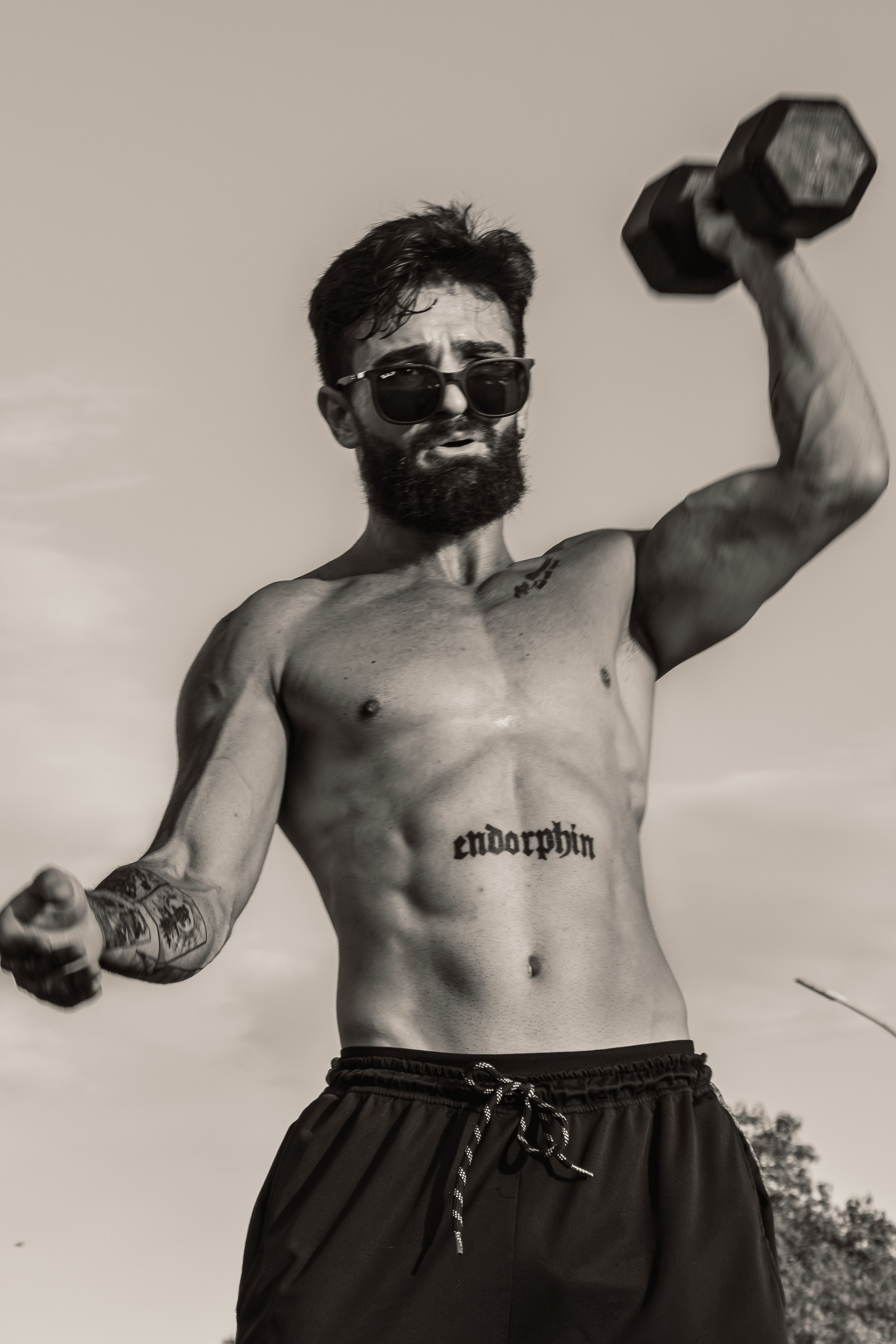 Motivação De Fitness Ao Ar Livre Em Preto E Branco · Foto profissional ...