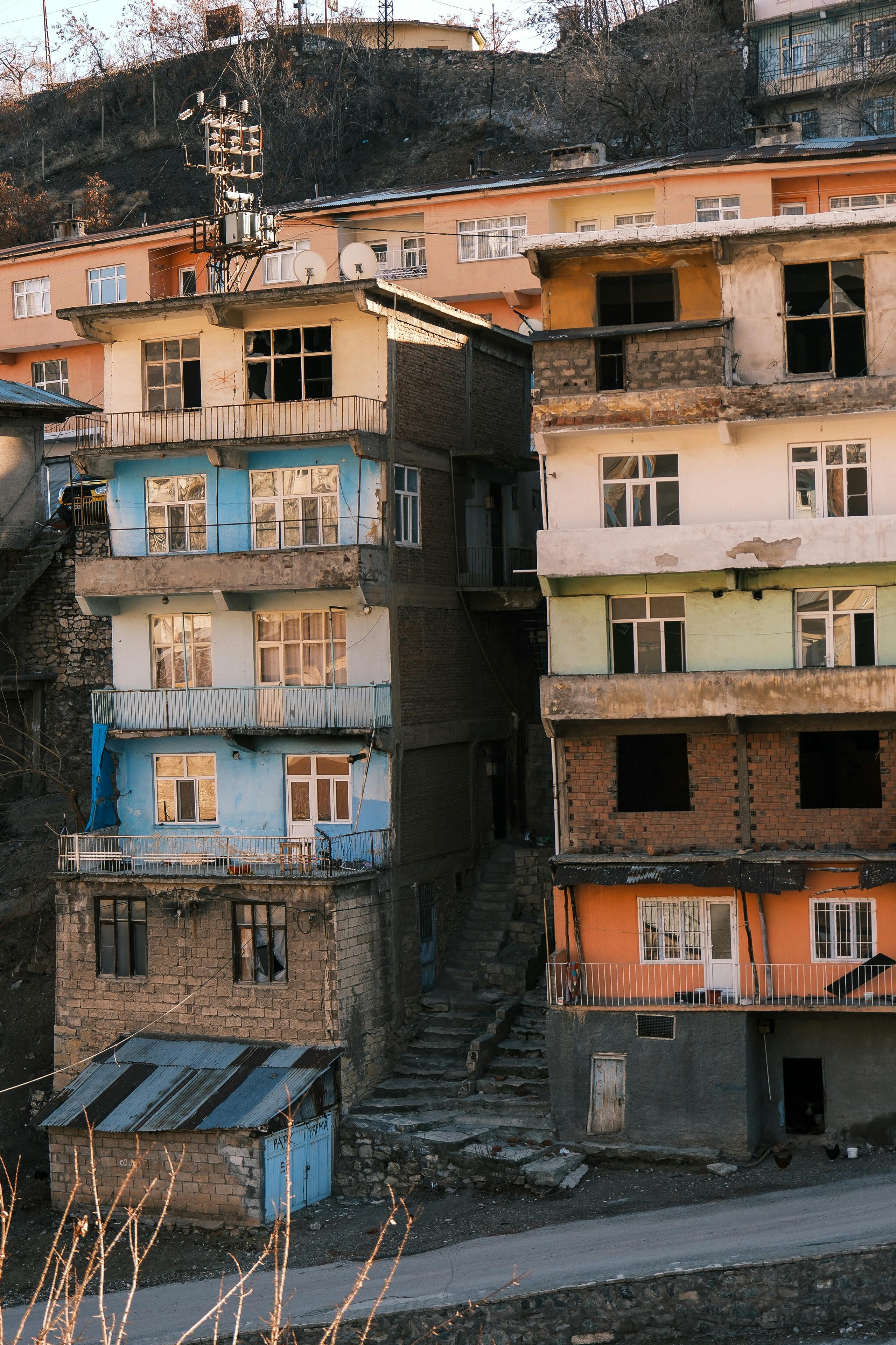 Dilapidated Urban Apartment Building Facades · Free Stock Photo