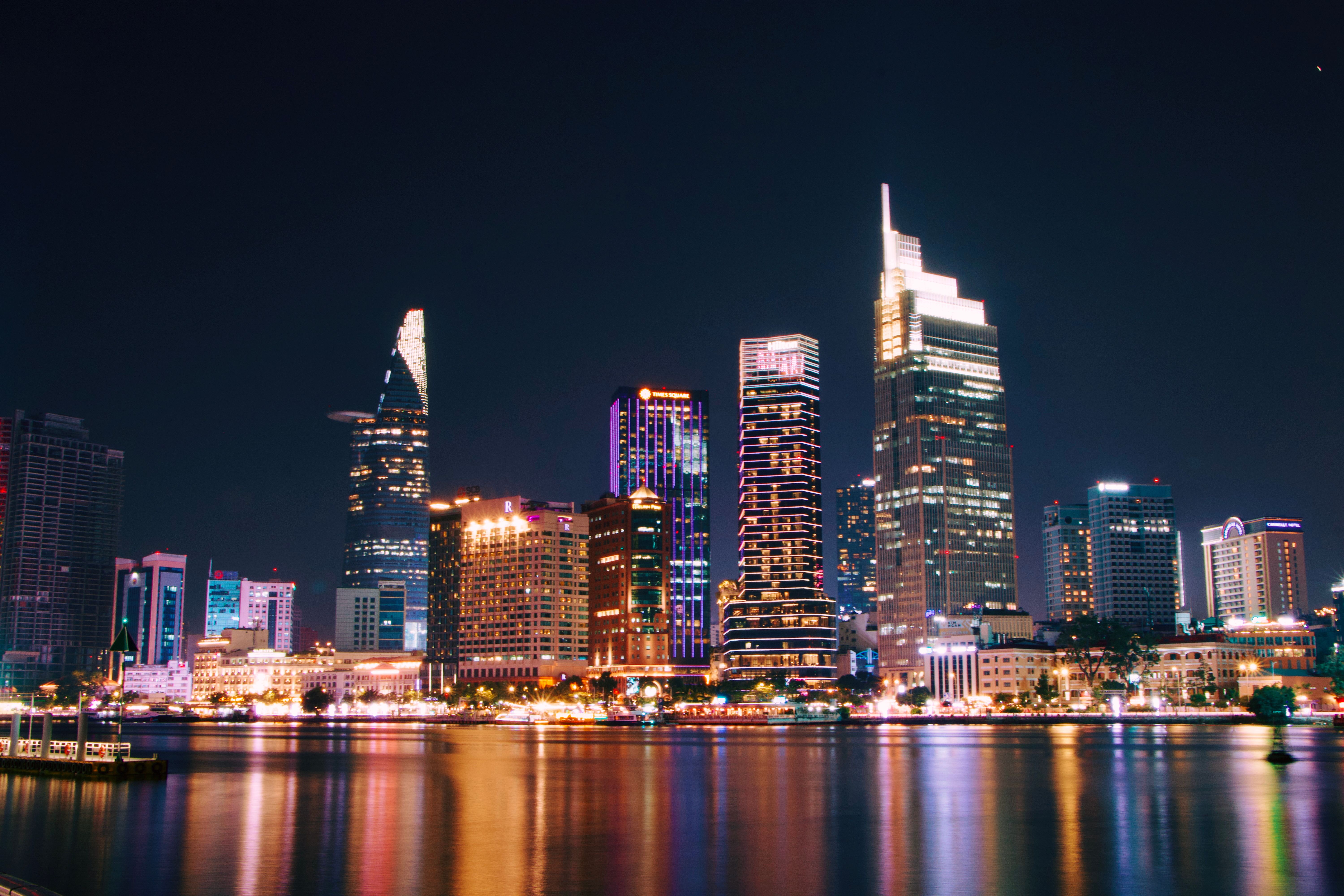Vibrant Ho Chi Minh City Skyline at Night · Free Stock Photo