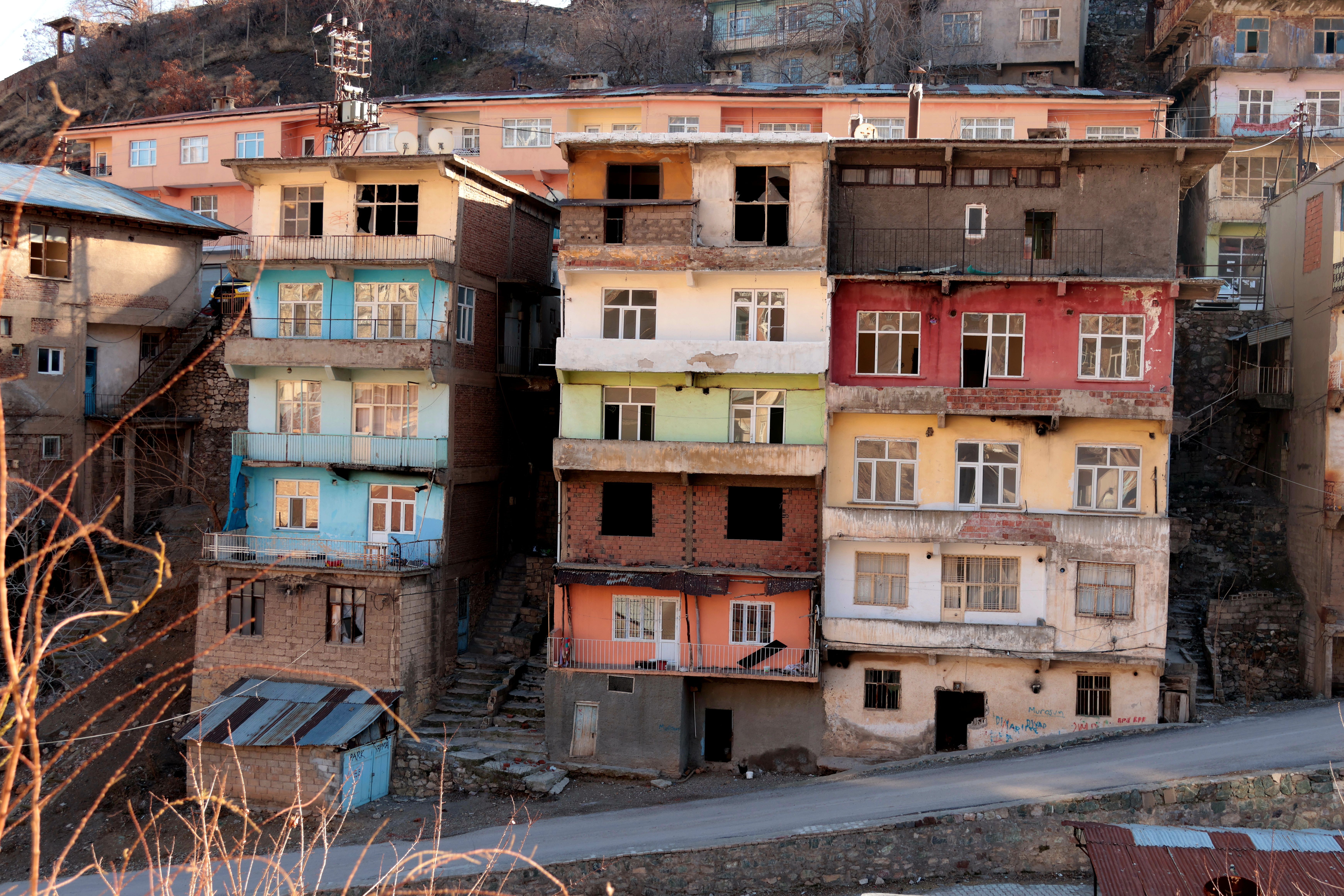 Colorful Dilapidated Apartment Buildings on Hillside · Free Stock Photo