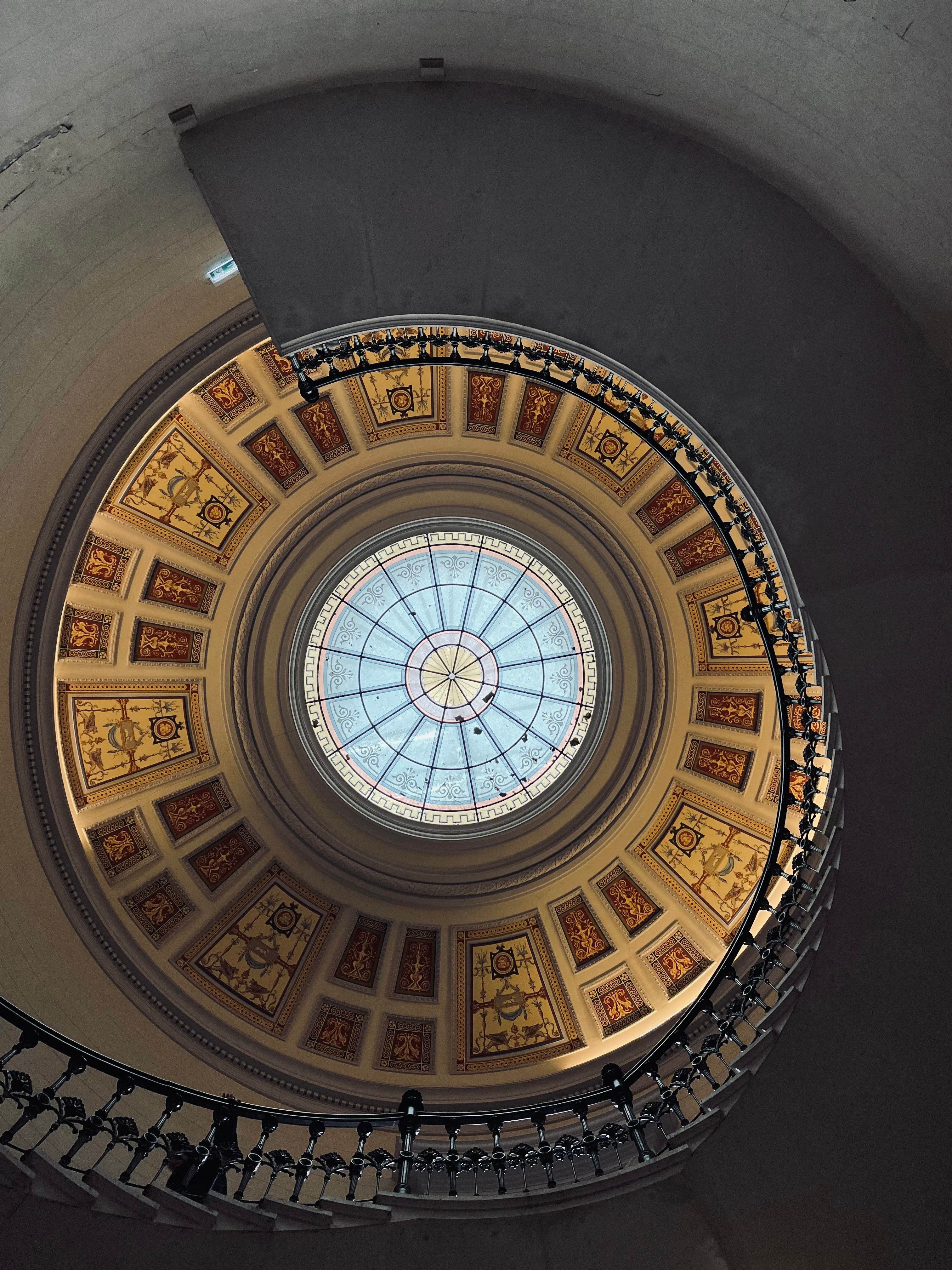 Spiral Staircase Under Stunning Dome Ceiling · Free Stock Photo