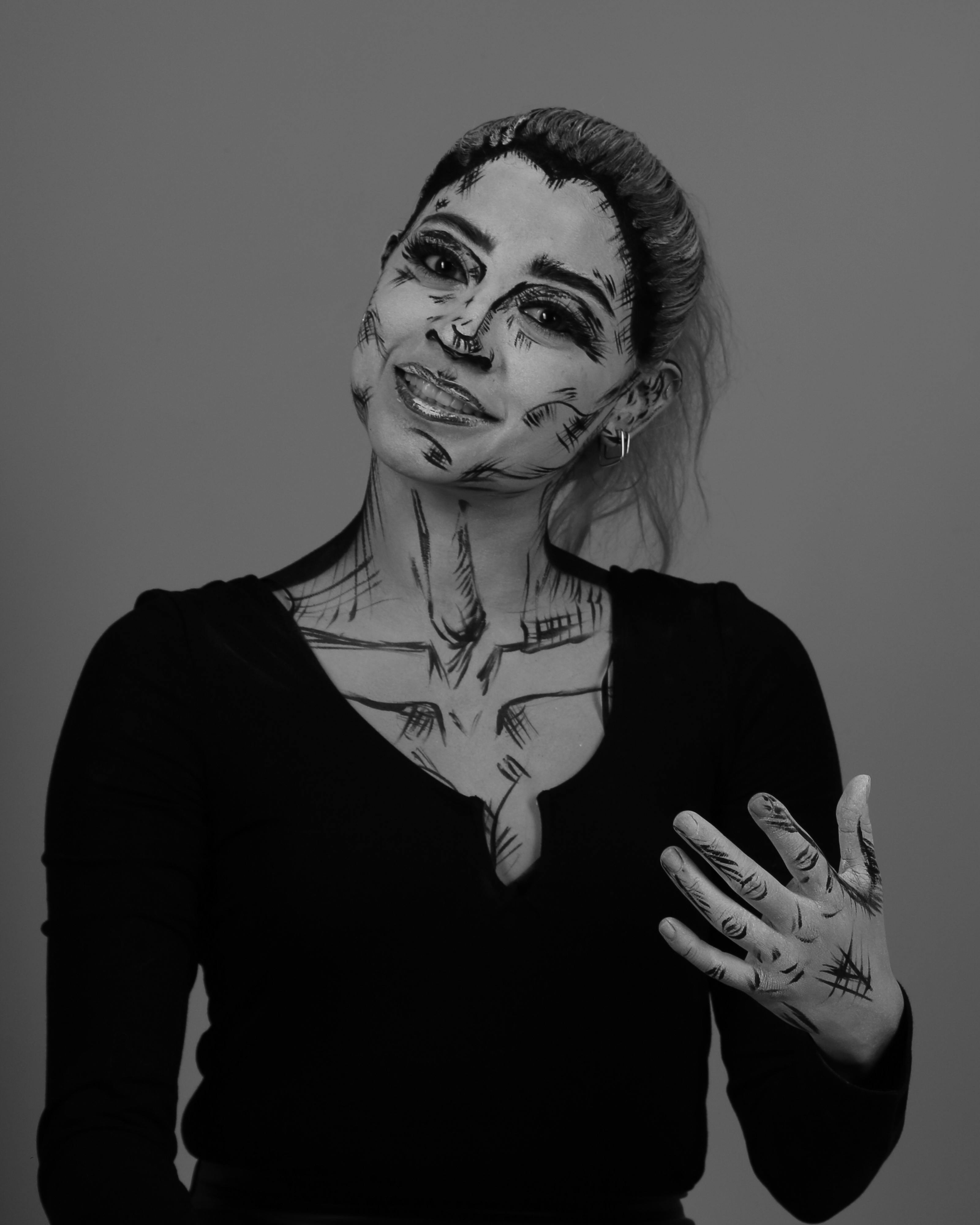 Creative Portrait with Comic Style Face Paint · Free Stock Photo