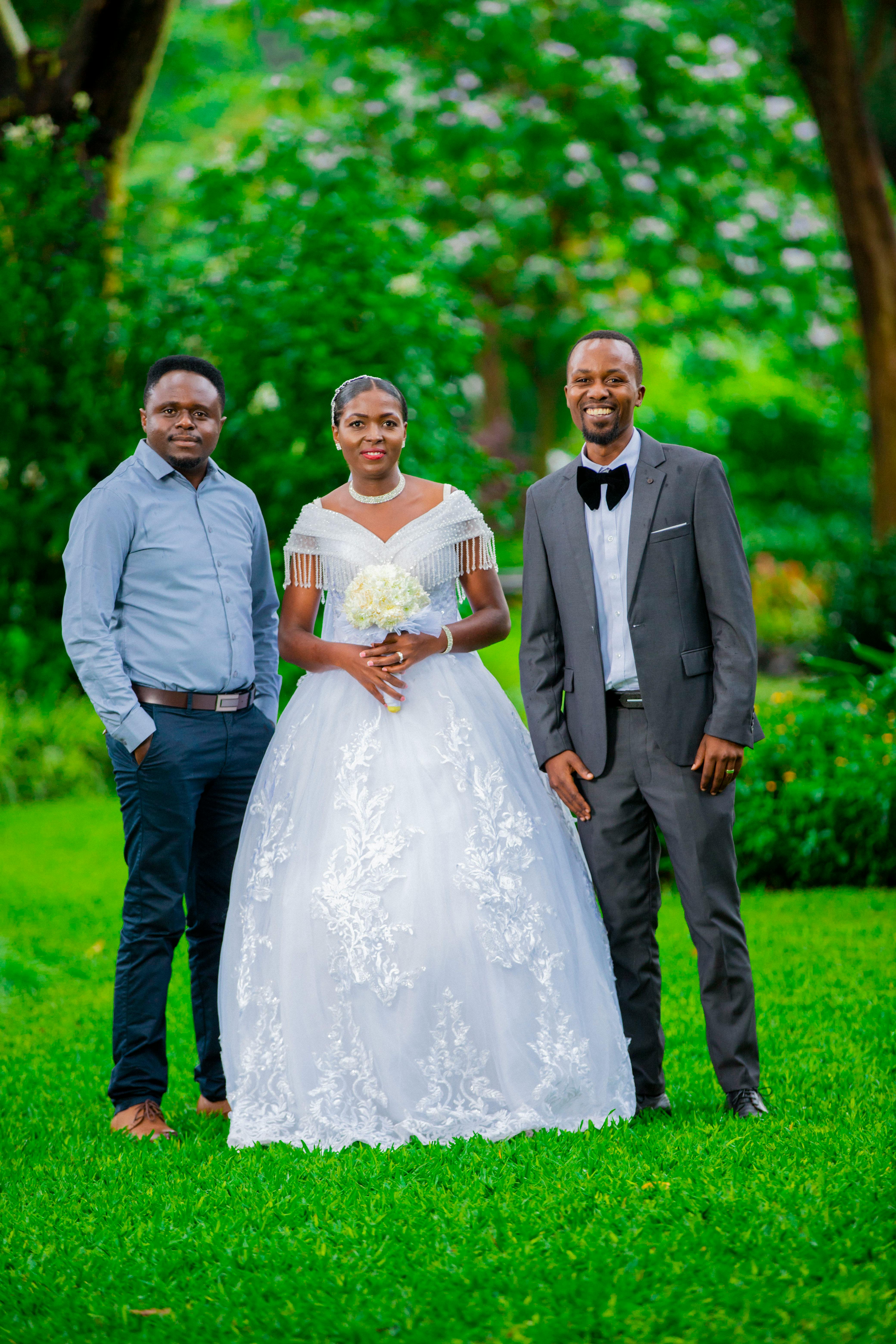 Elegant Outdoor Wedding Portrait with Bride and Groomsmen · Free Stock ...