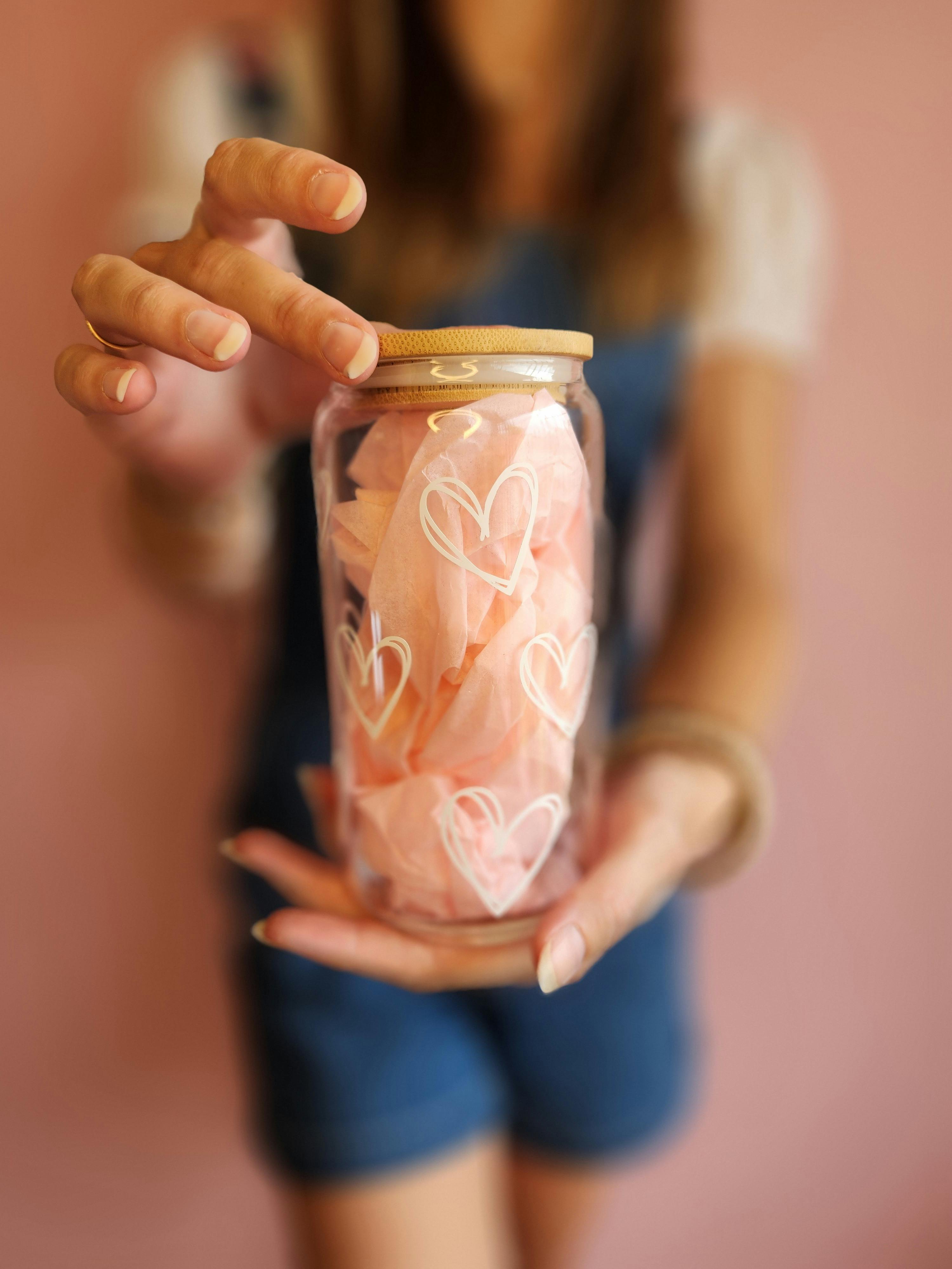 Hands Holding Heart Decorated Jar for Gifting · Free Stock Photo