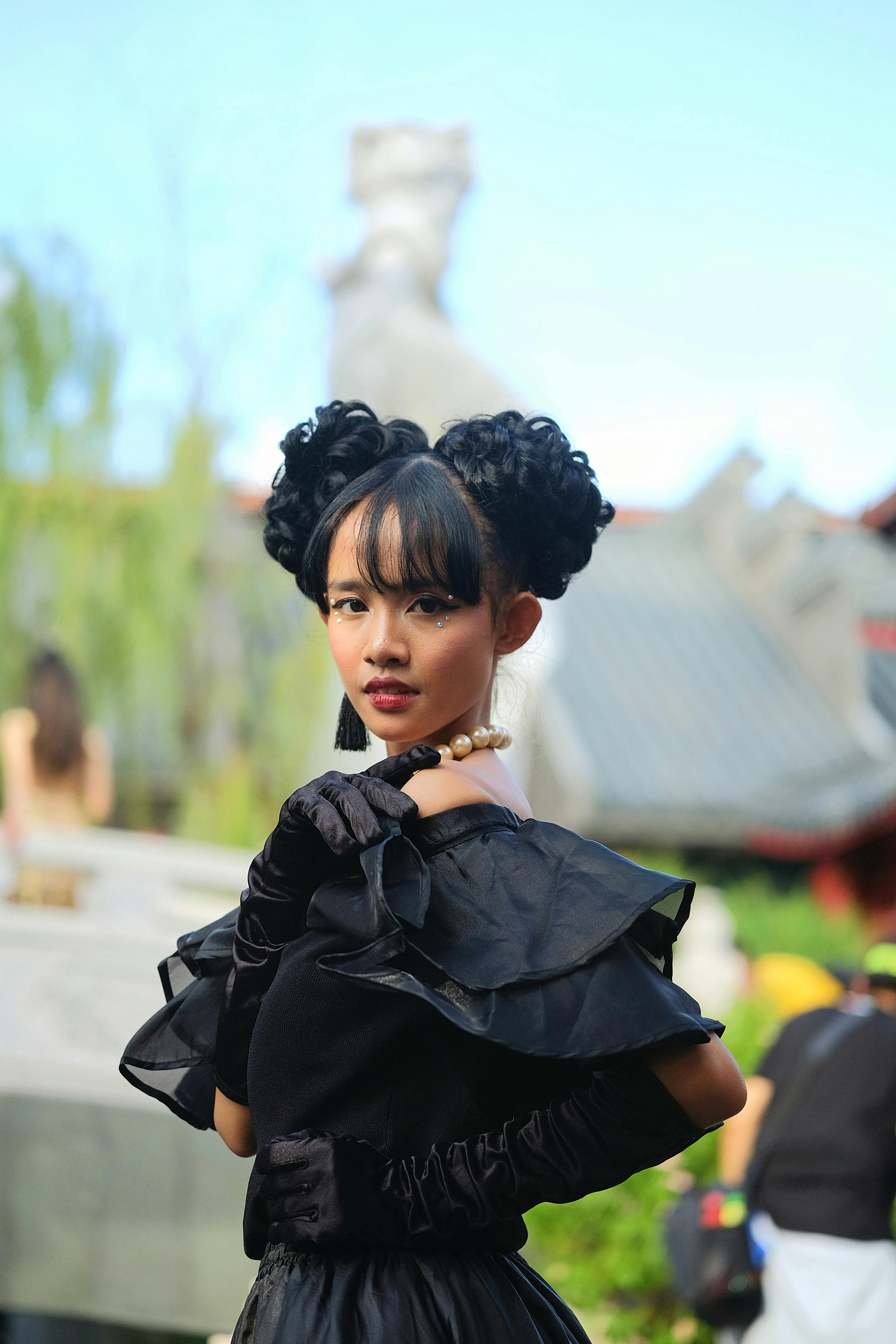 Stylish Gothic Fashion Portrait Outdoors · Free Stock Photo