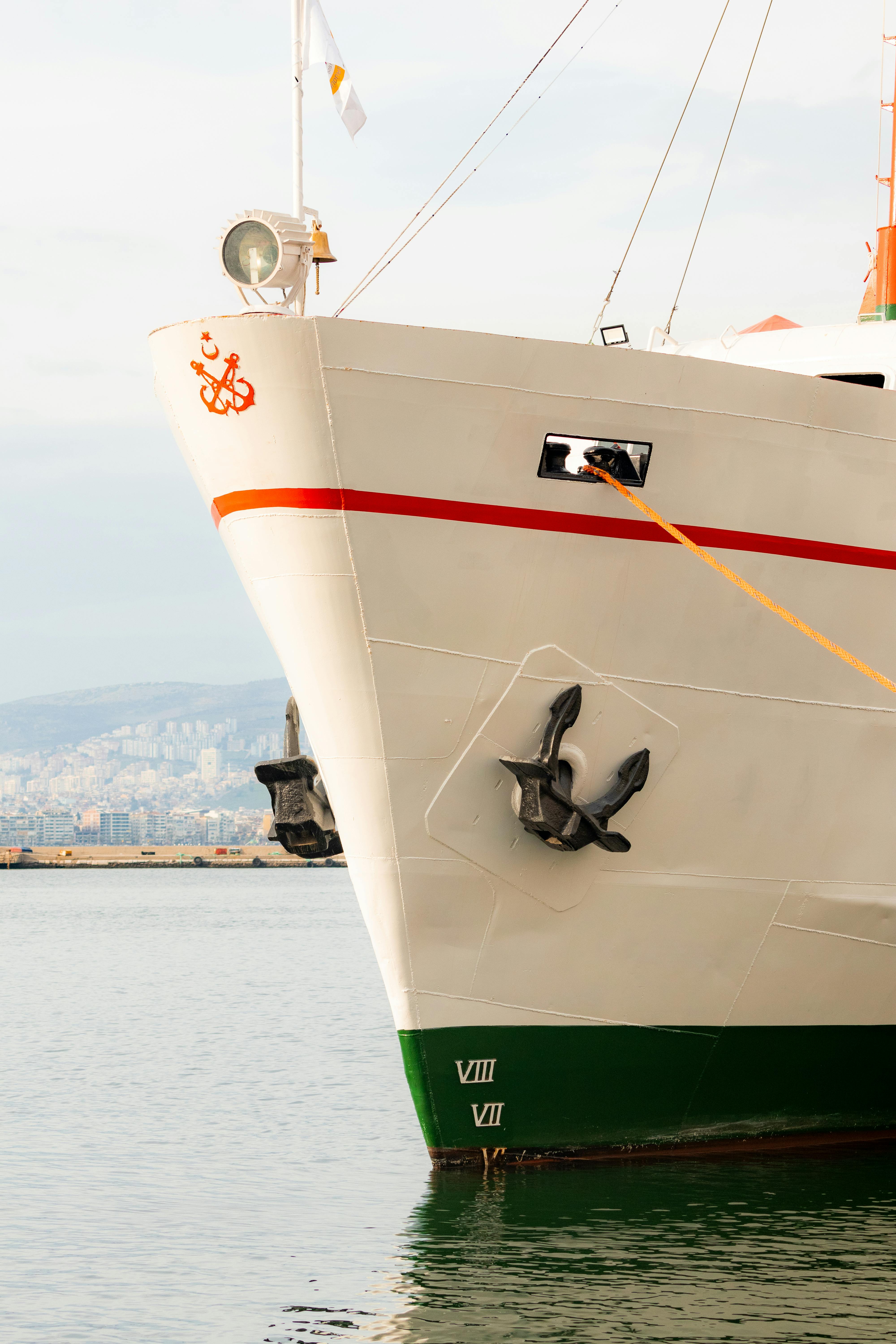 Large Ship Bow Docked in Izmir Harbor · Free Stock Photo