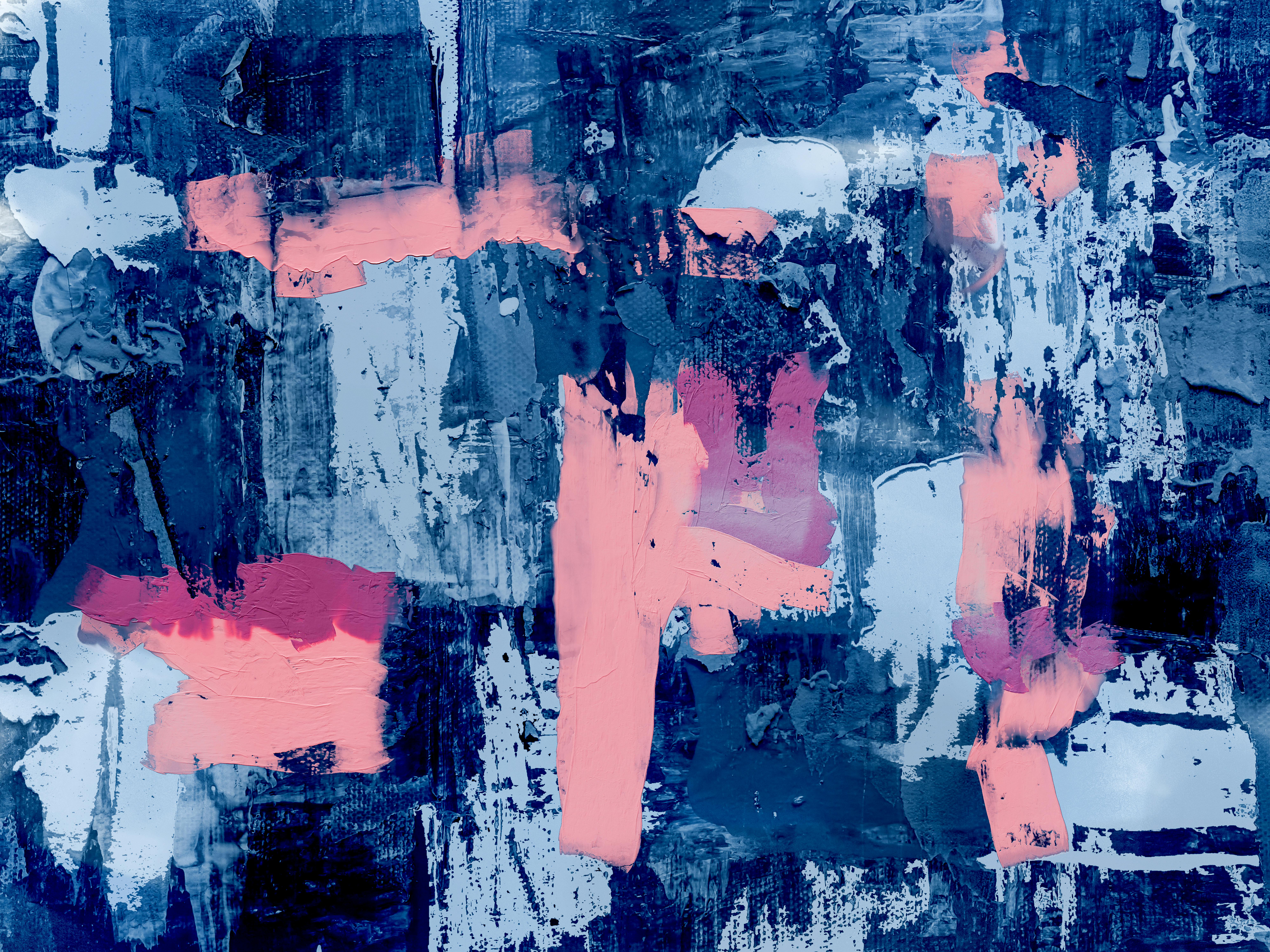 Abstract Blue and Pink Expressionist Painting · Free Stock Photo