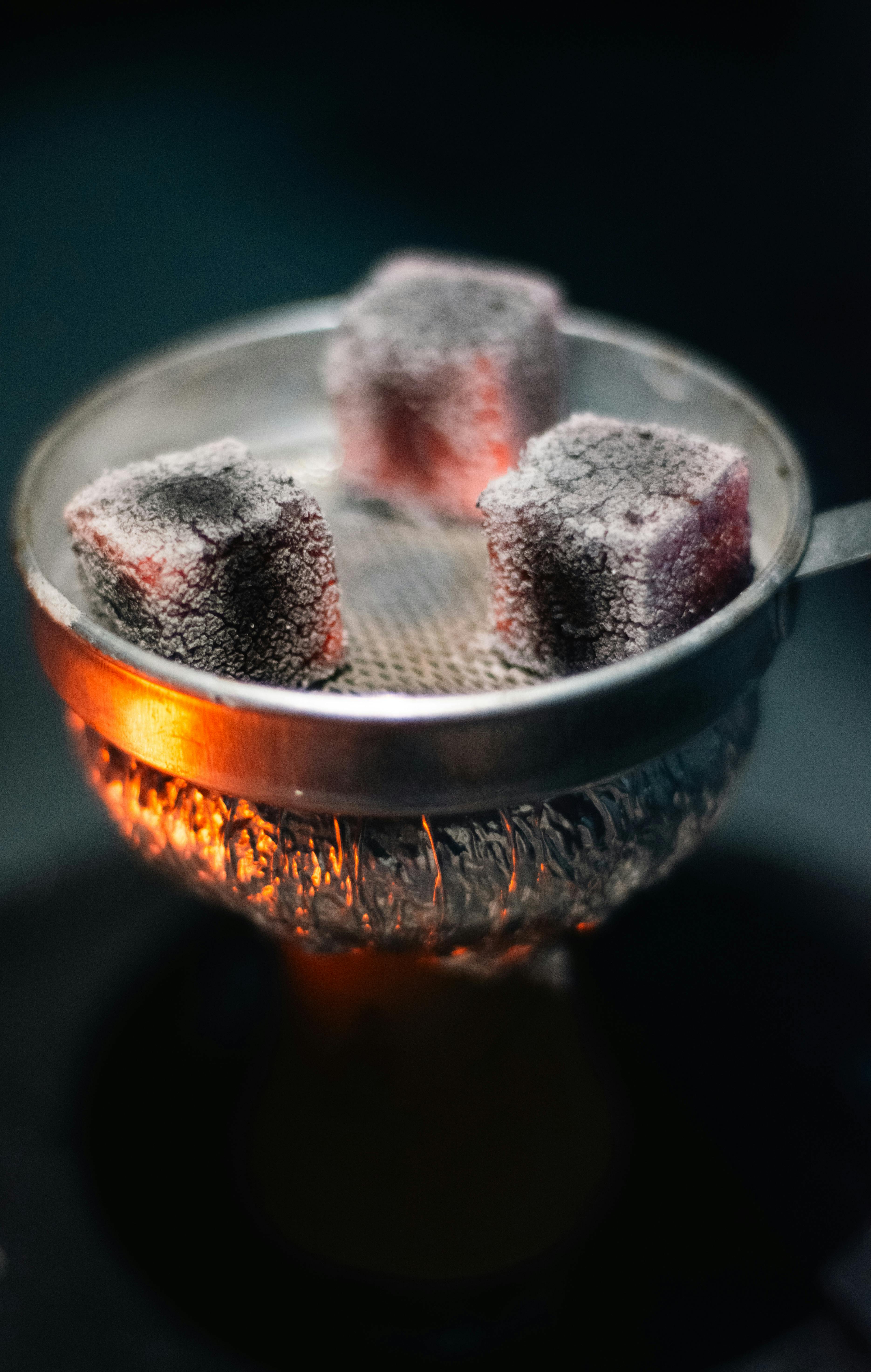 Glowing Hookah Coals in Traditional Setup · Free Stock Photo