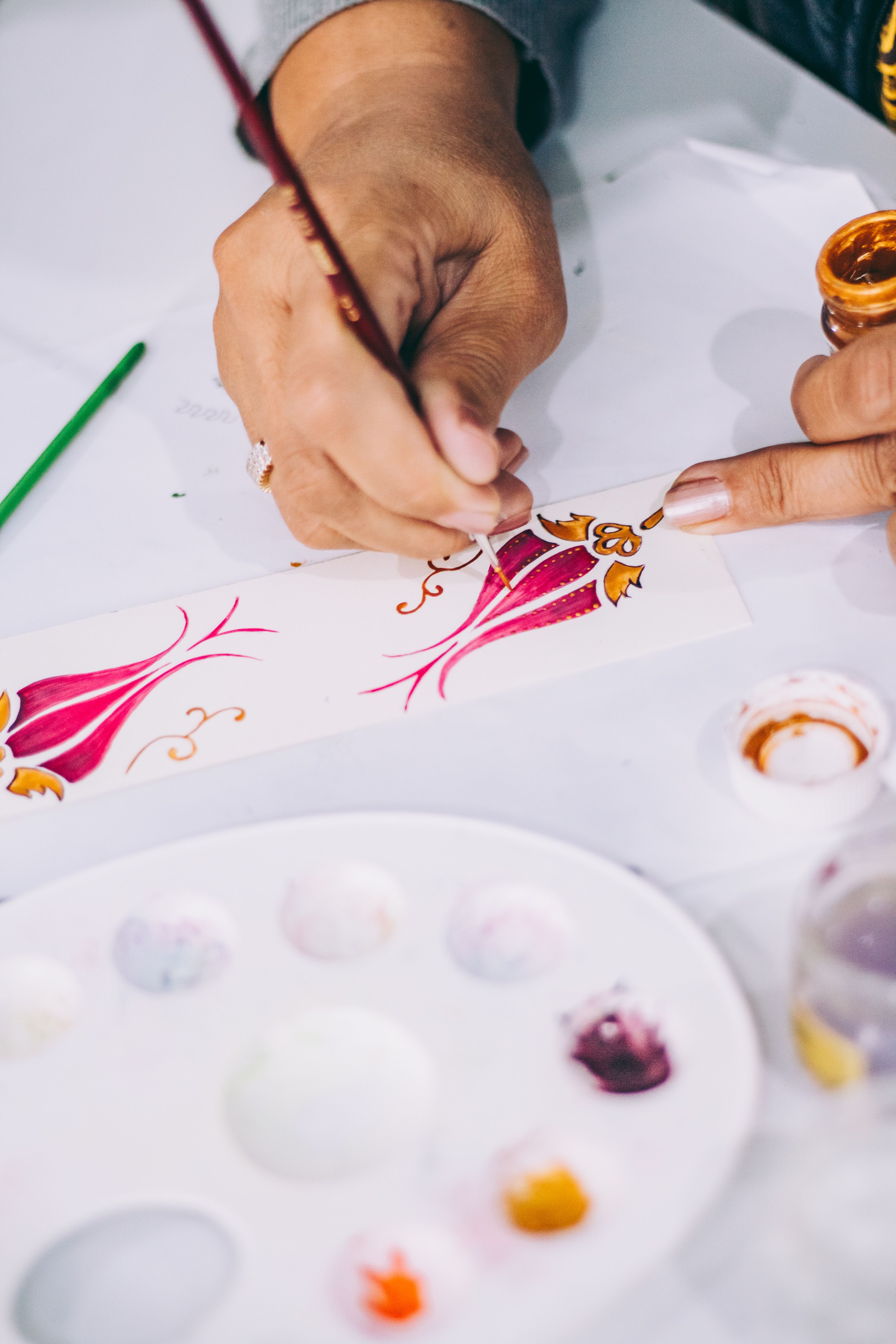 Artistic Hand Painting on Canvas Close-up · Free Stock Photo