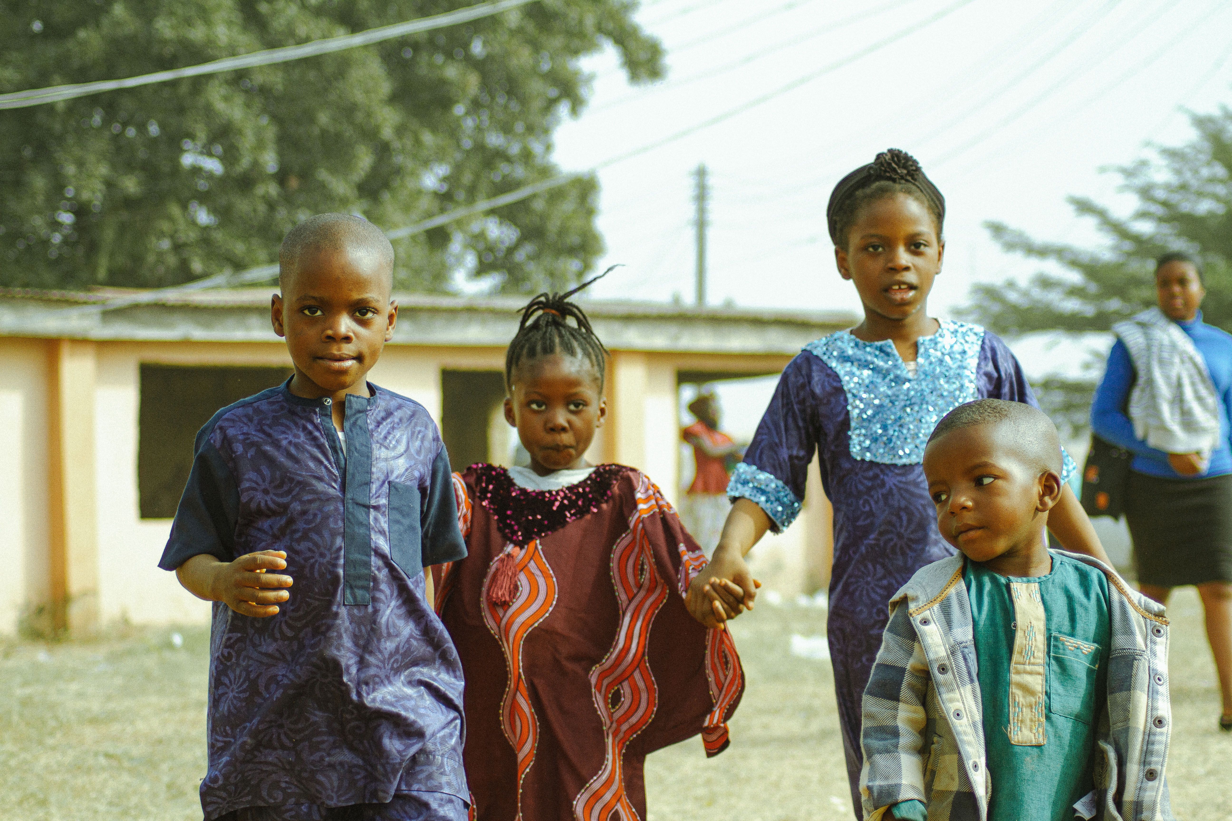 Children in Traditional African Attire Outdoors · Free Stock Photo