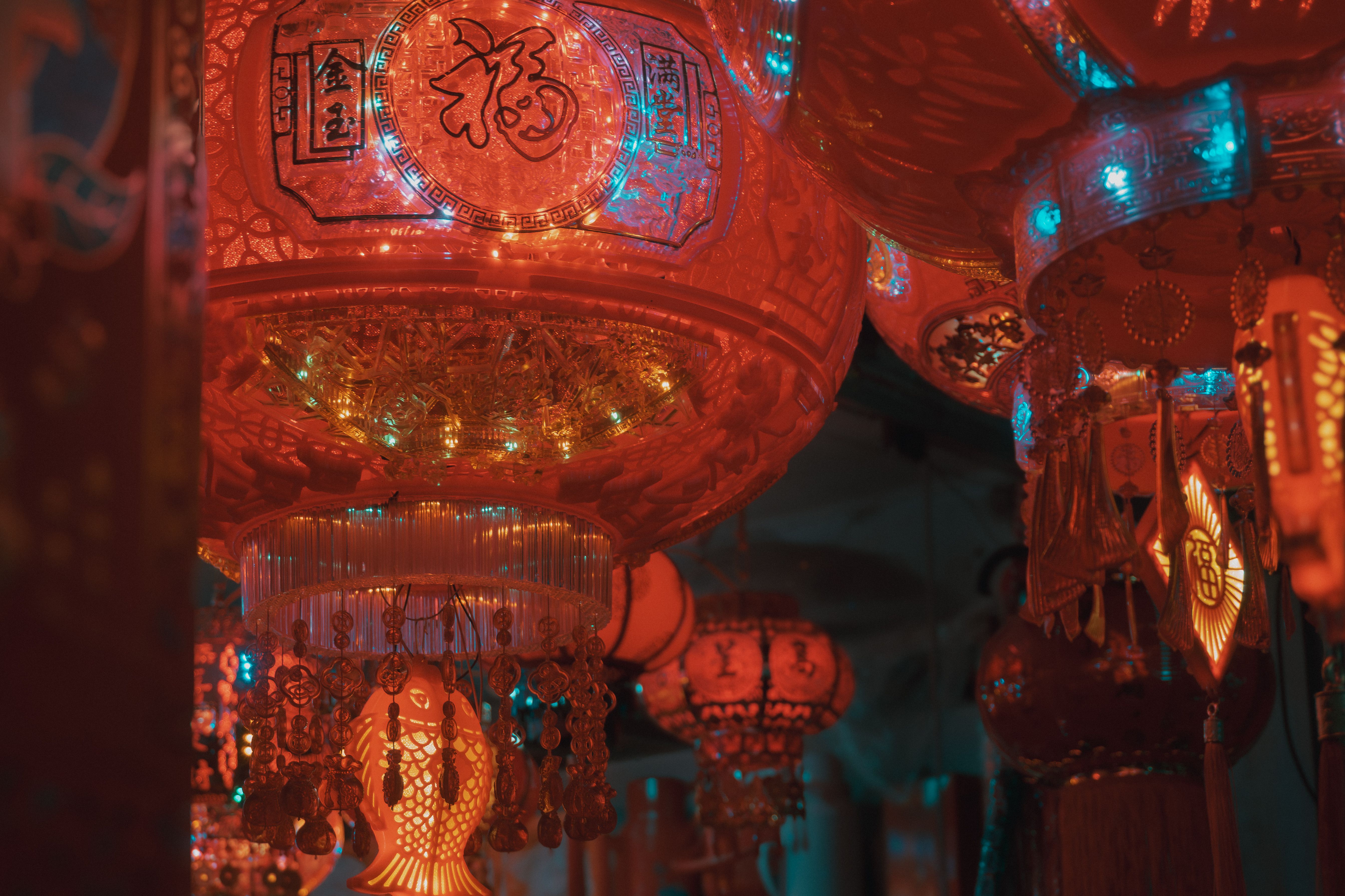 Vibrant Red Lanterns for Lunar New Year Celebration · Free Stock Photo