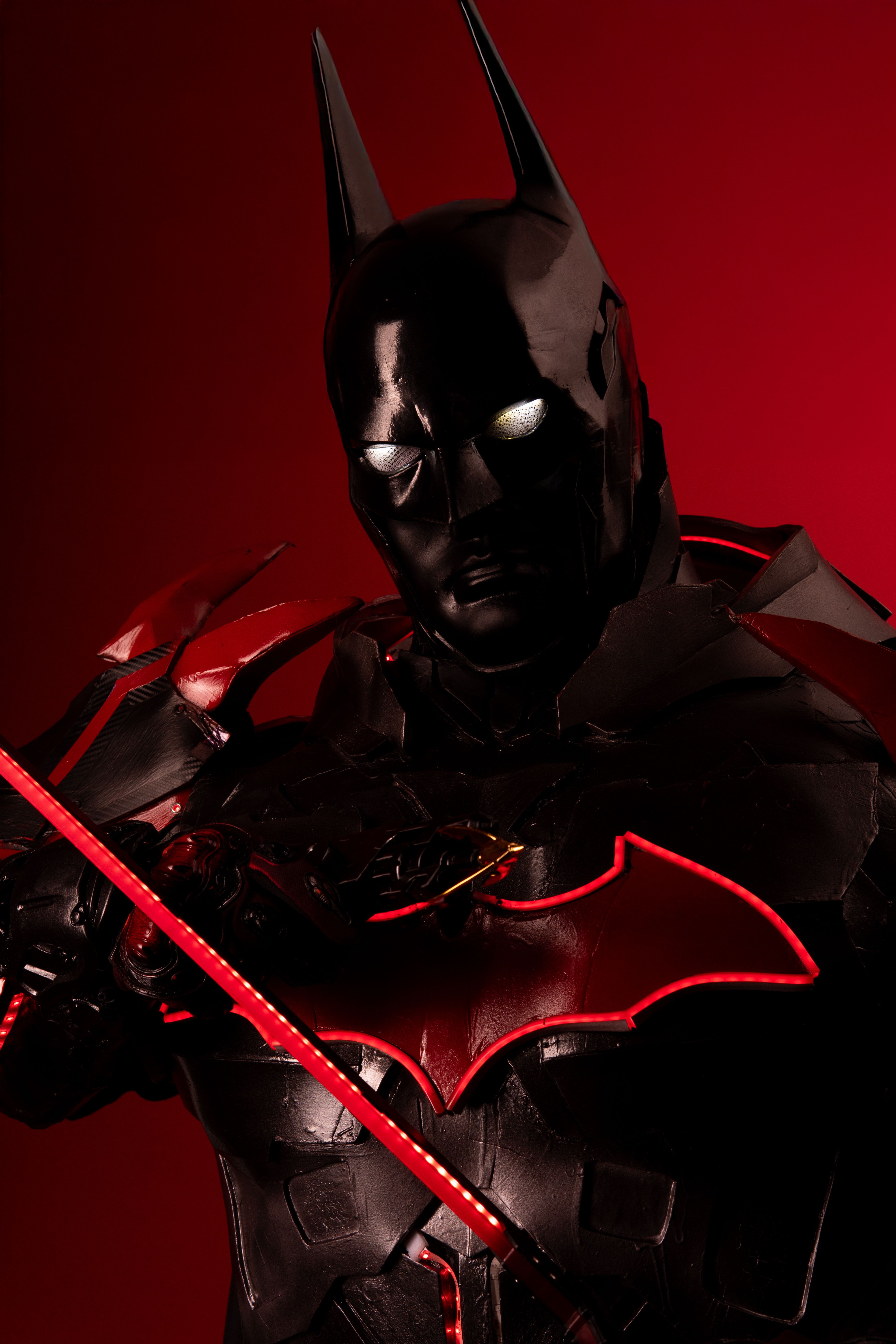 Dramatic Red and Black Batman Cosplay Portrait · Free Stock Photo