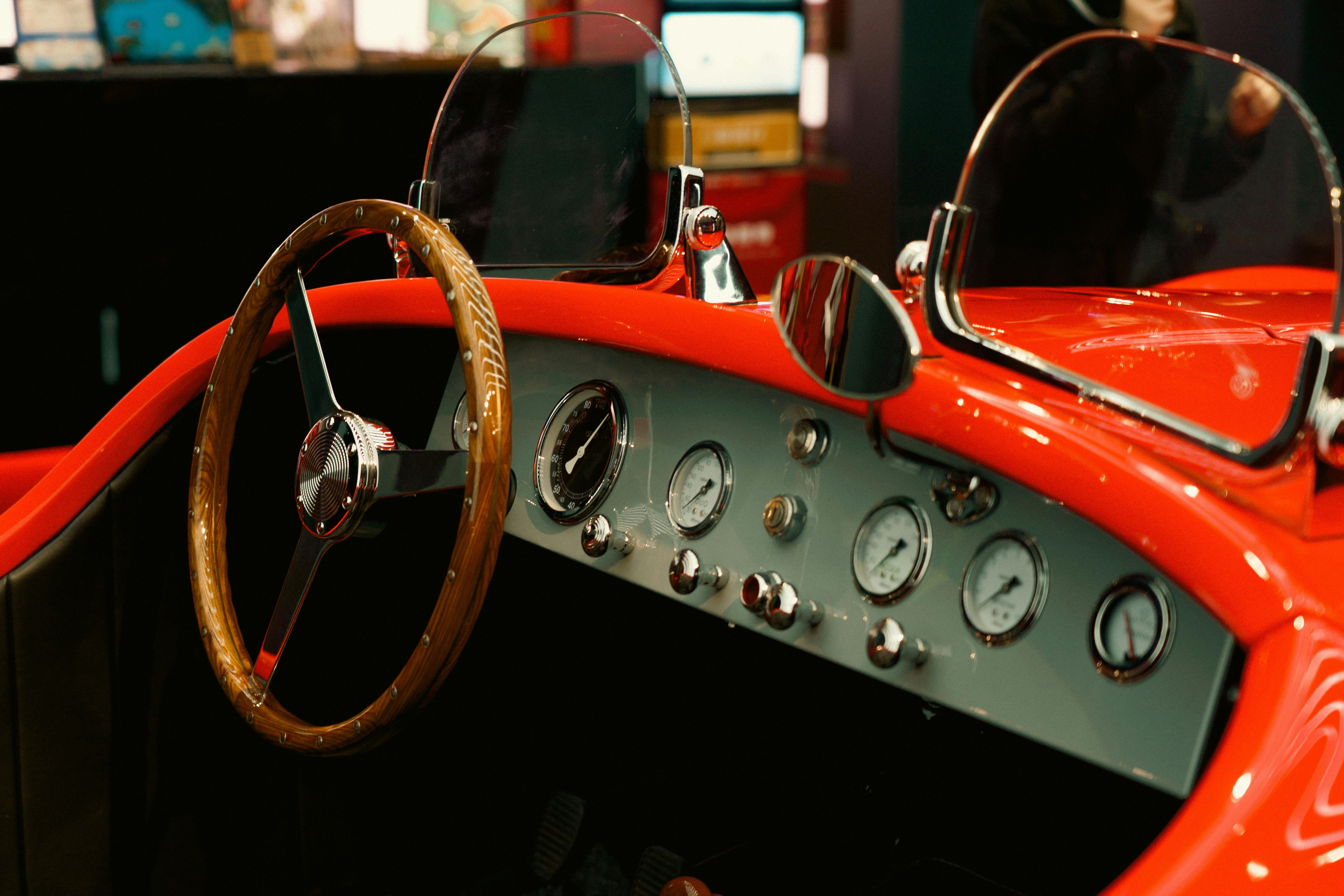 View of interior of vintage car · Free Stock Photo