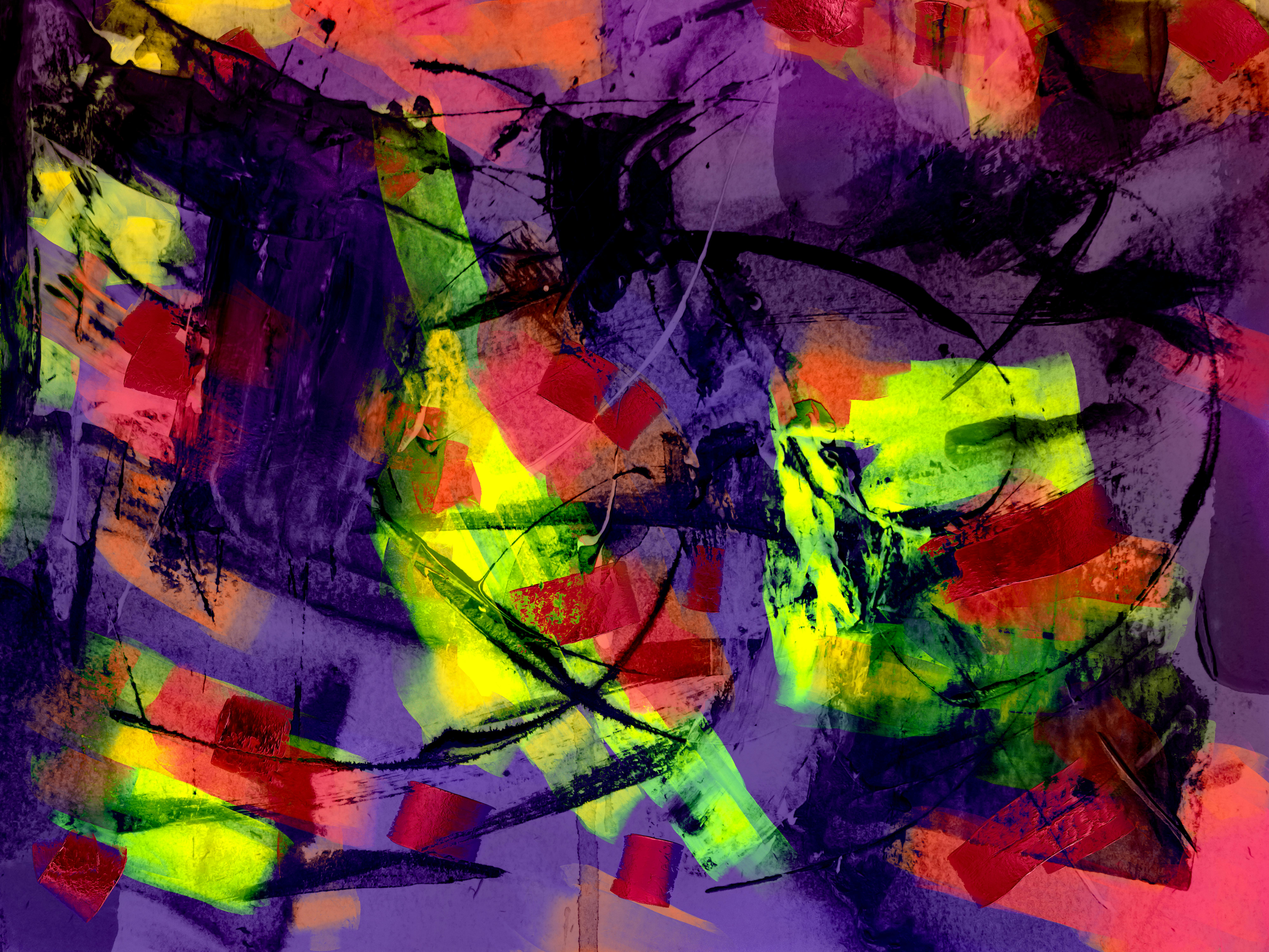 Vibrant Abstract Expressionist Digital Painting · Free Stock Photo
