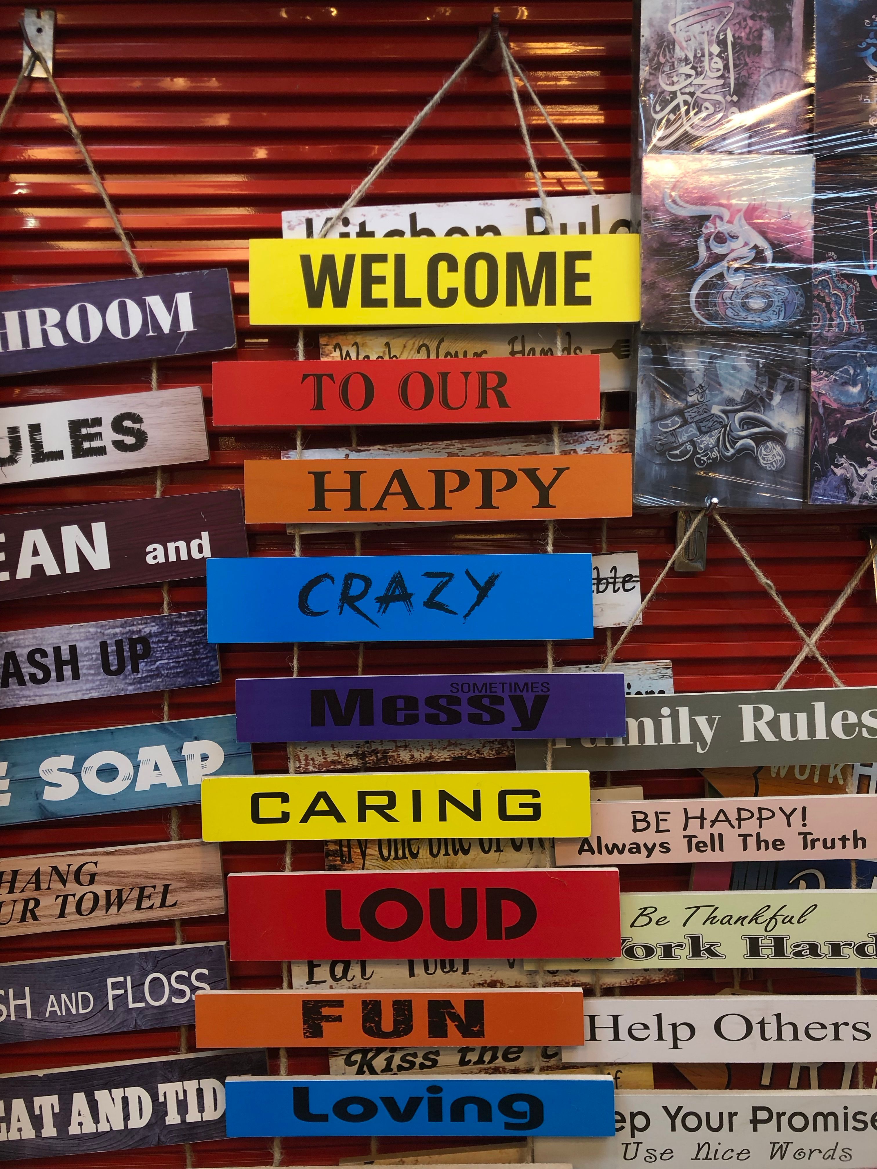Colorful Welcome Signs with Inspirational Messages · Free Stock Photo