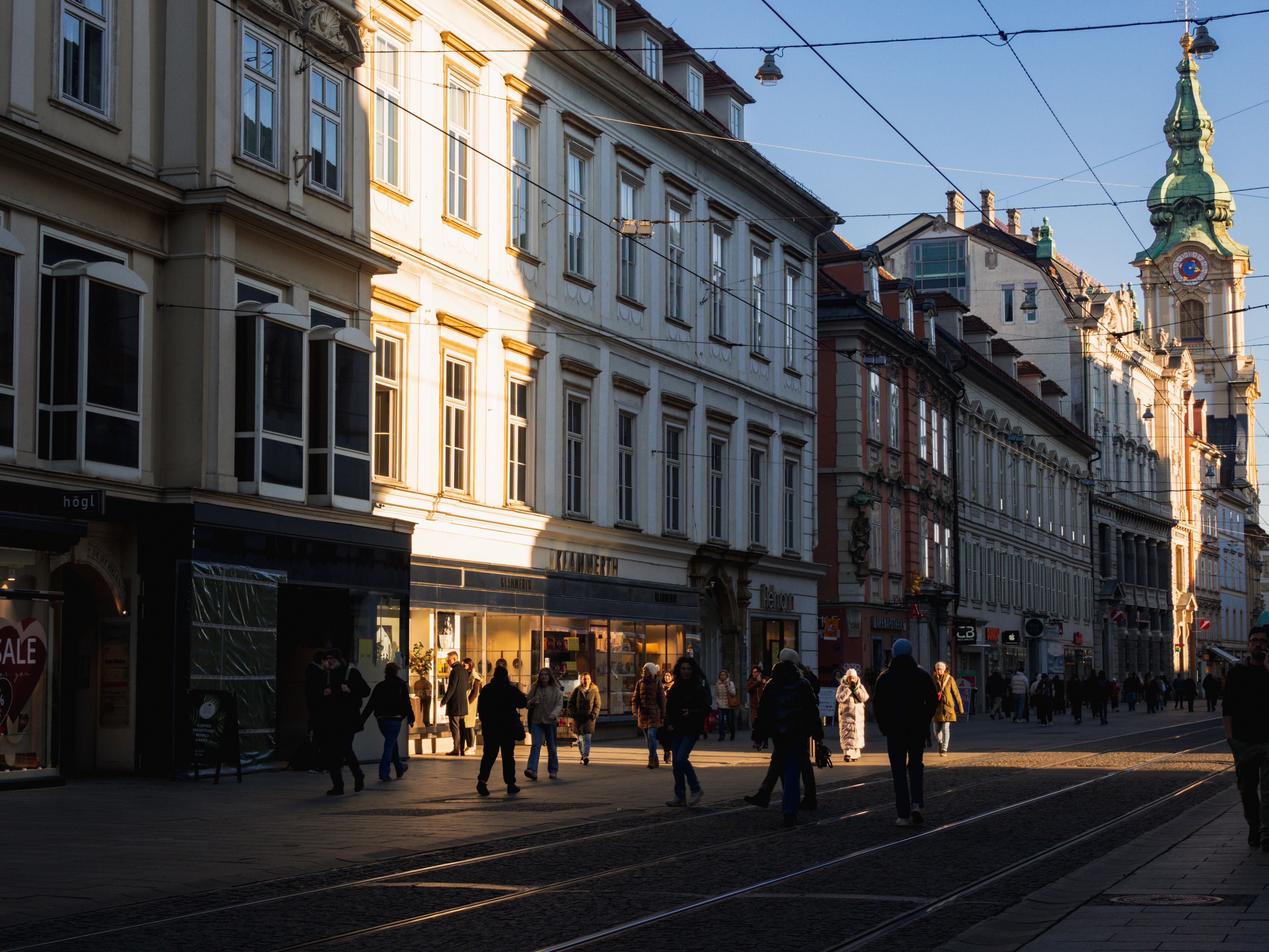 Street view of Graz with historic architecture · Free Stock Photo