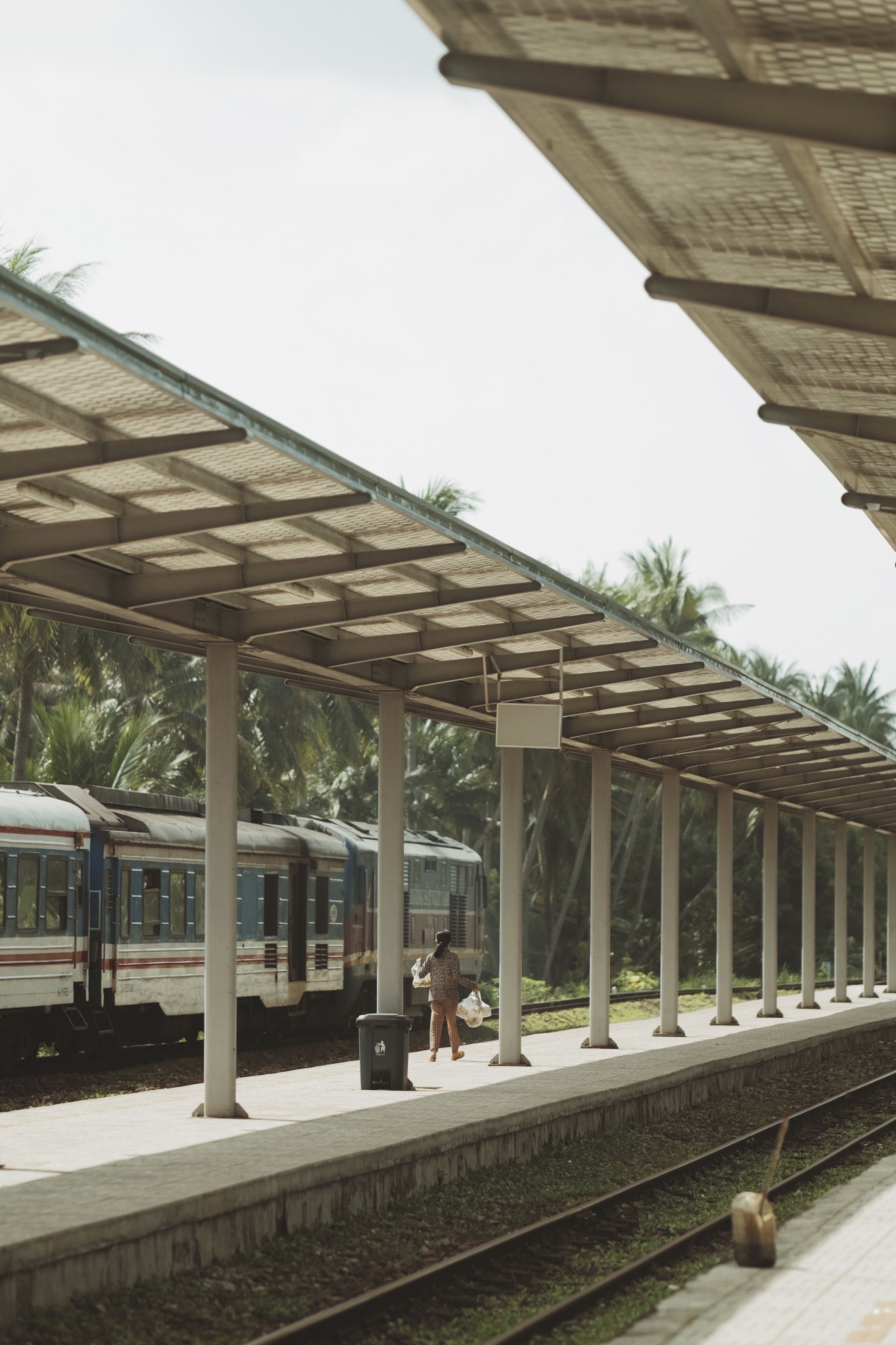 Scenic Train Station under Palm Trees · Free Stock Photo