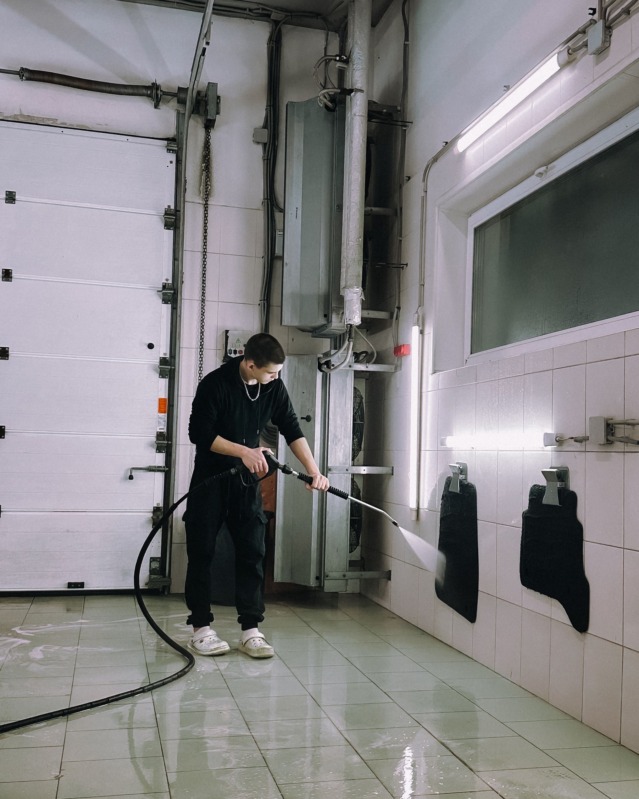 Industrial Cleaning Worker with Power Washer · Free Stock Photo
