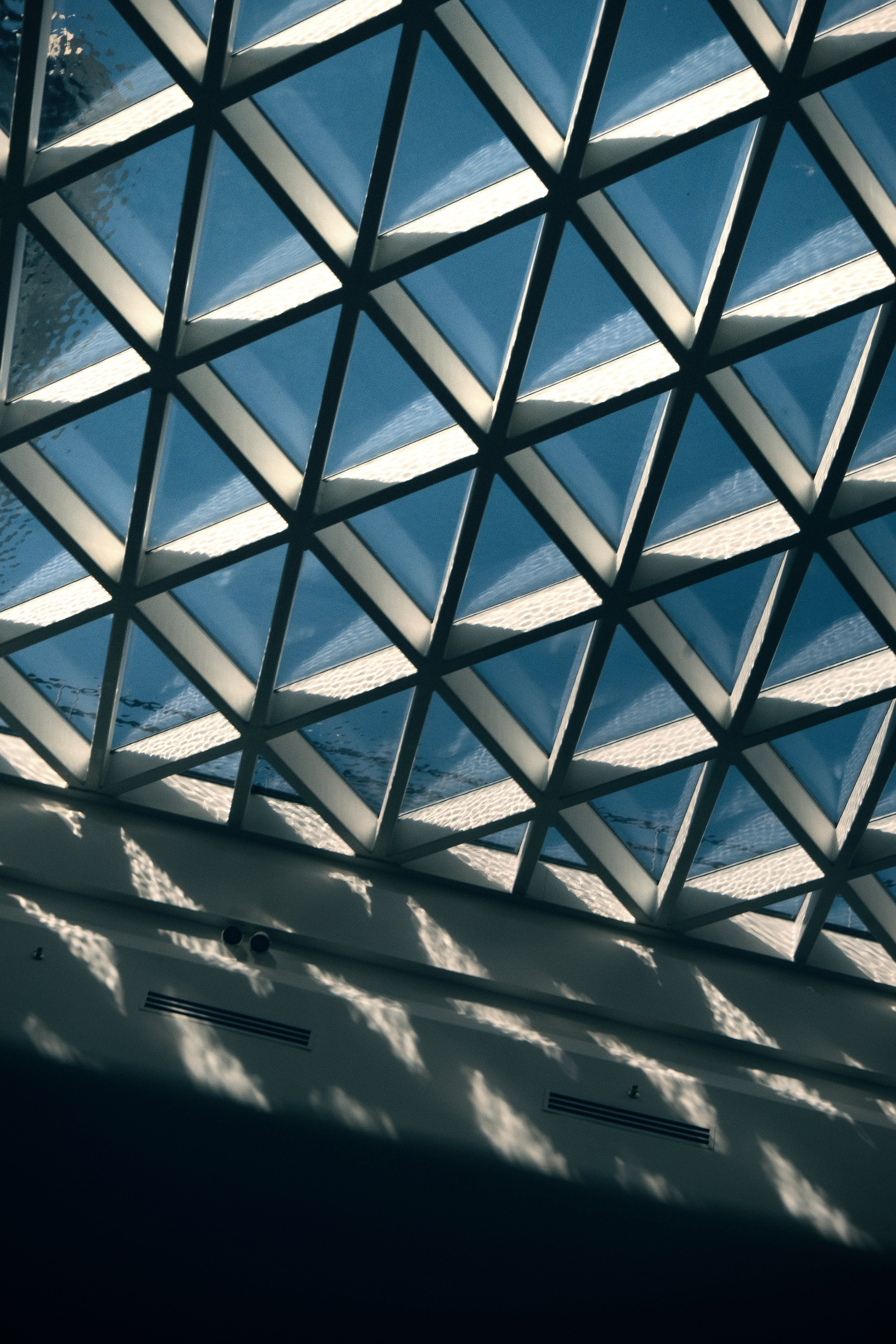 Modern Architectural Glass Ceiling with Geometric Patterns · Free Stock ...