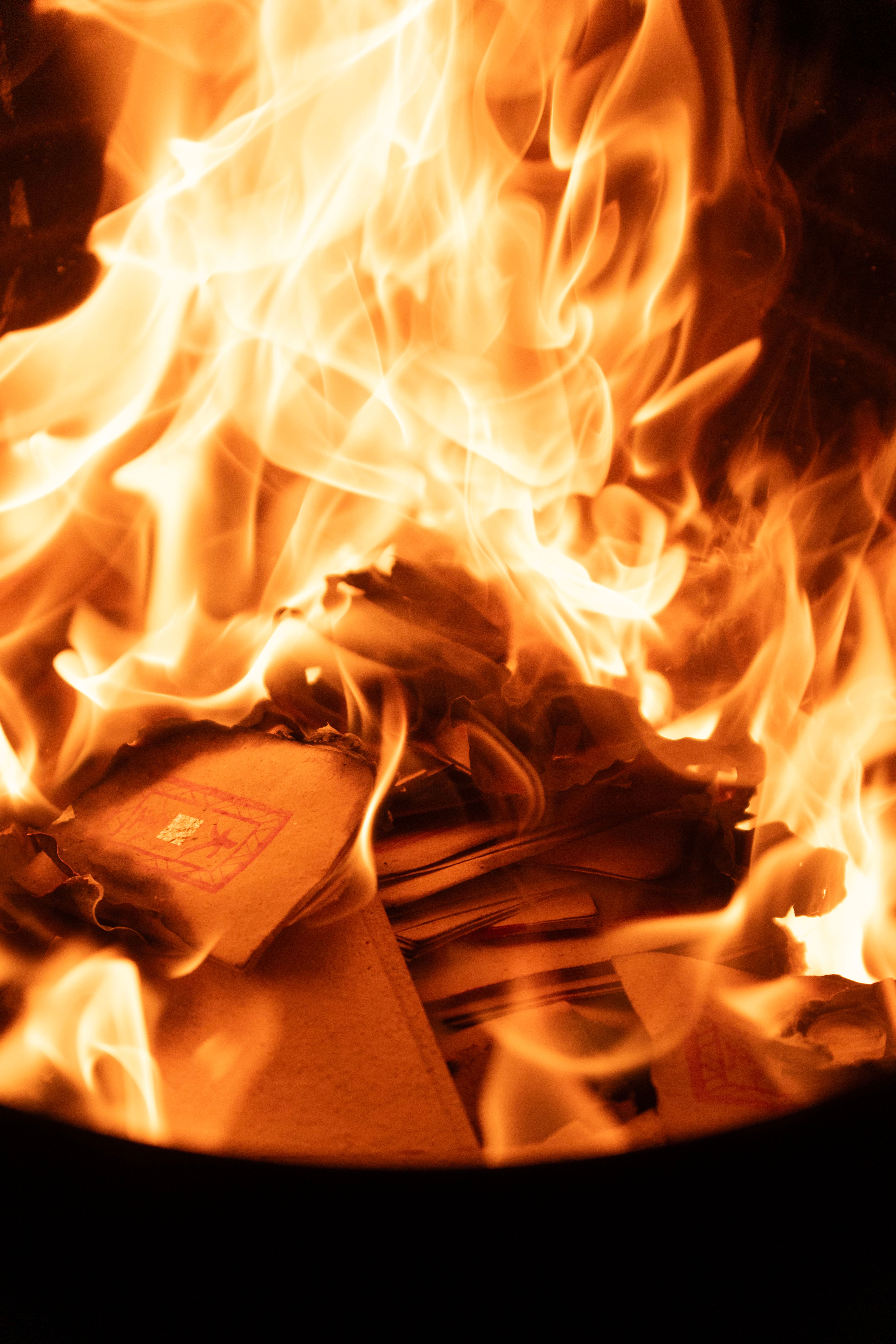 Intense Fire Burning Ritual Papers · Free Stock Photo