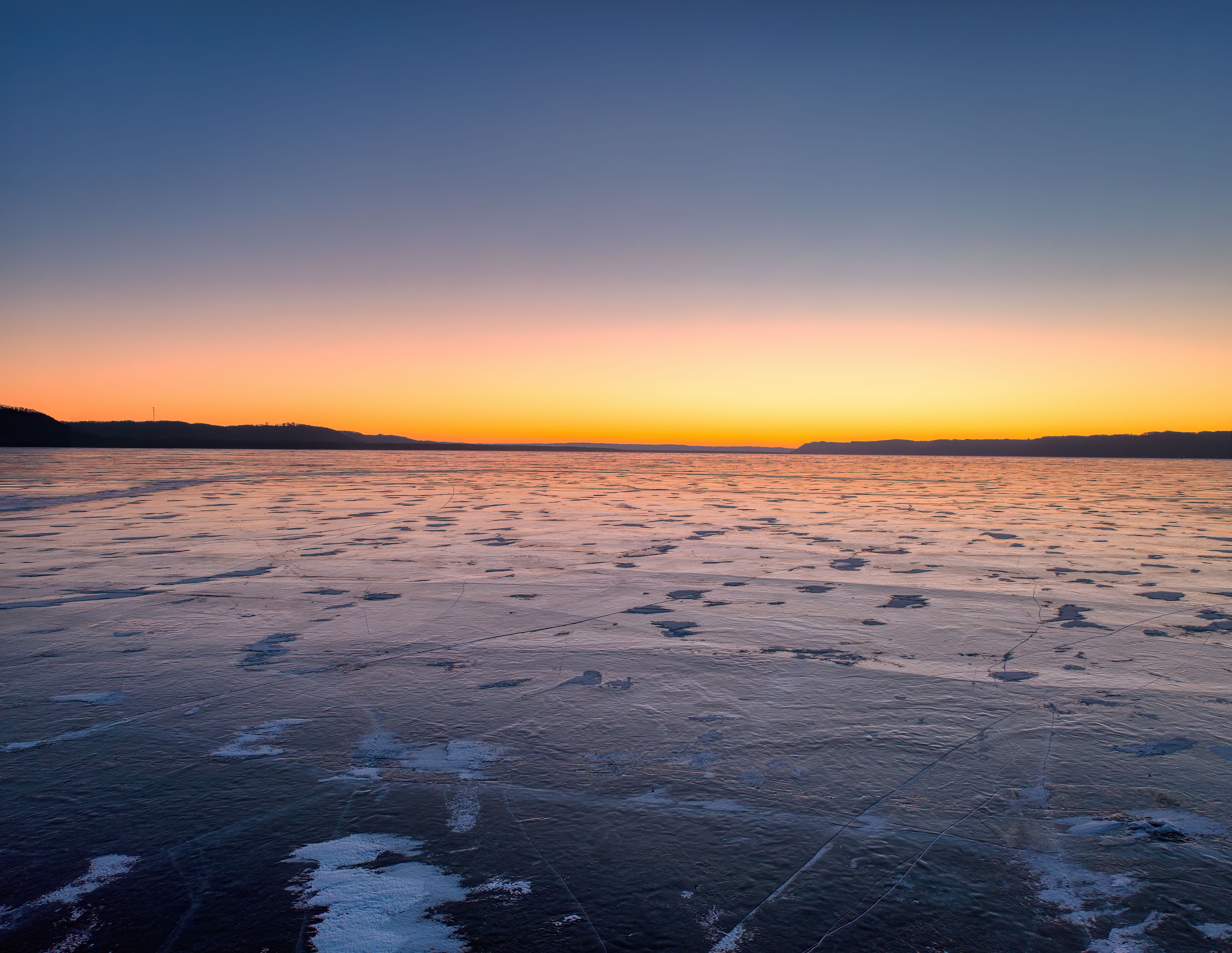 Frozen Lake Pepin at Sunset in Minnesota · Free Stock Photo