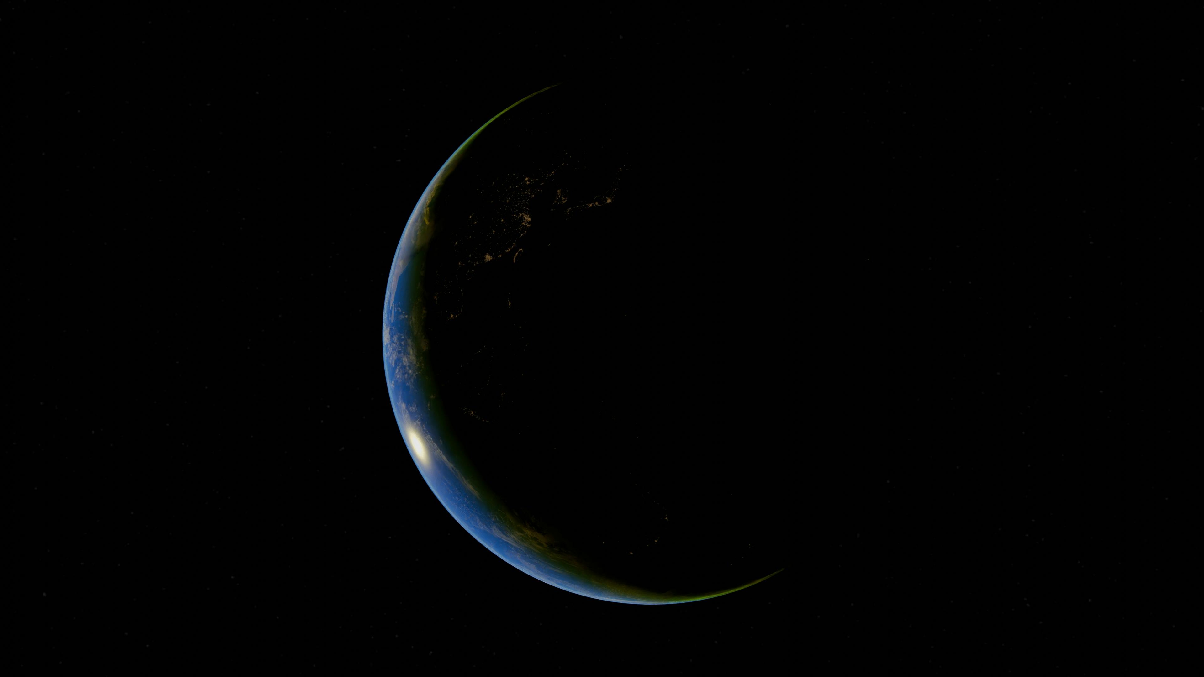 Crescent Earth Viewed from Space · Free Stock Photo