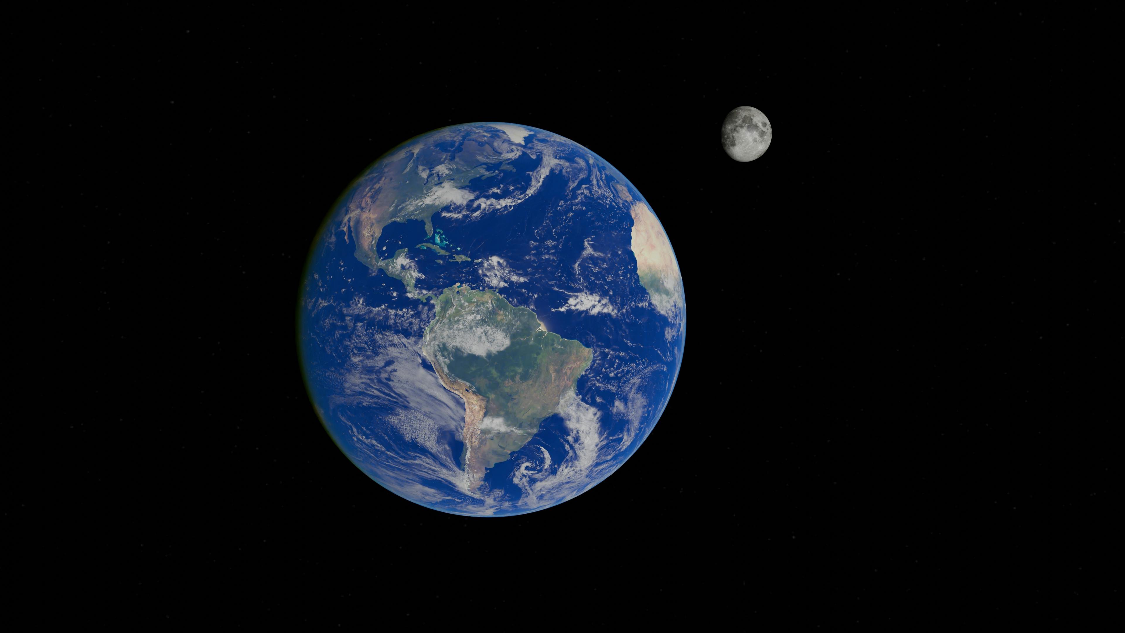 Earth and Moon Viewed from Space, Stunning Image · Free Stock Photo