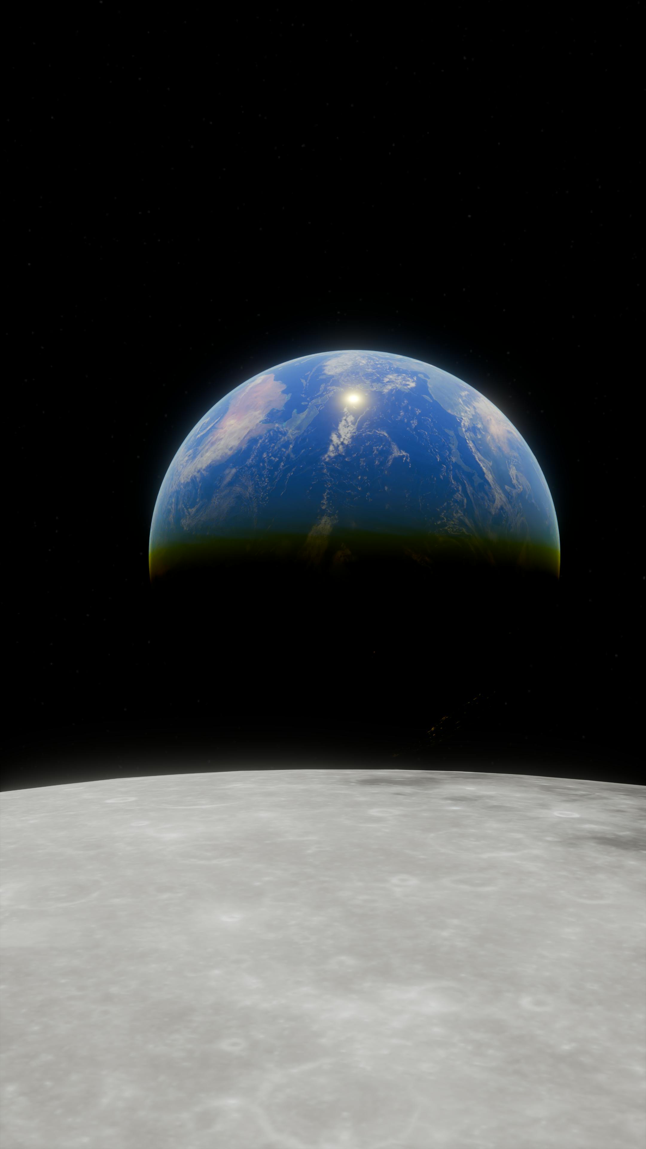 Stunning View of Earth Rising Over the Moon · Free Stock Photo