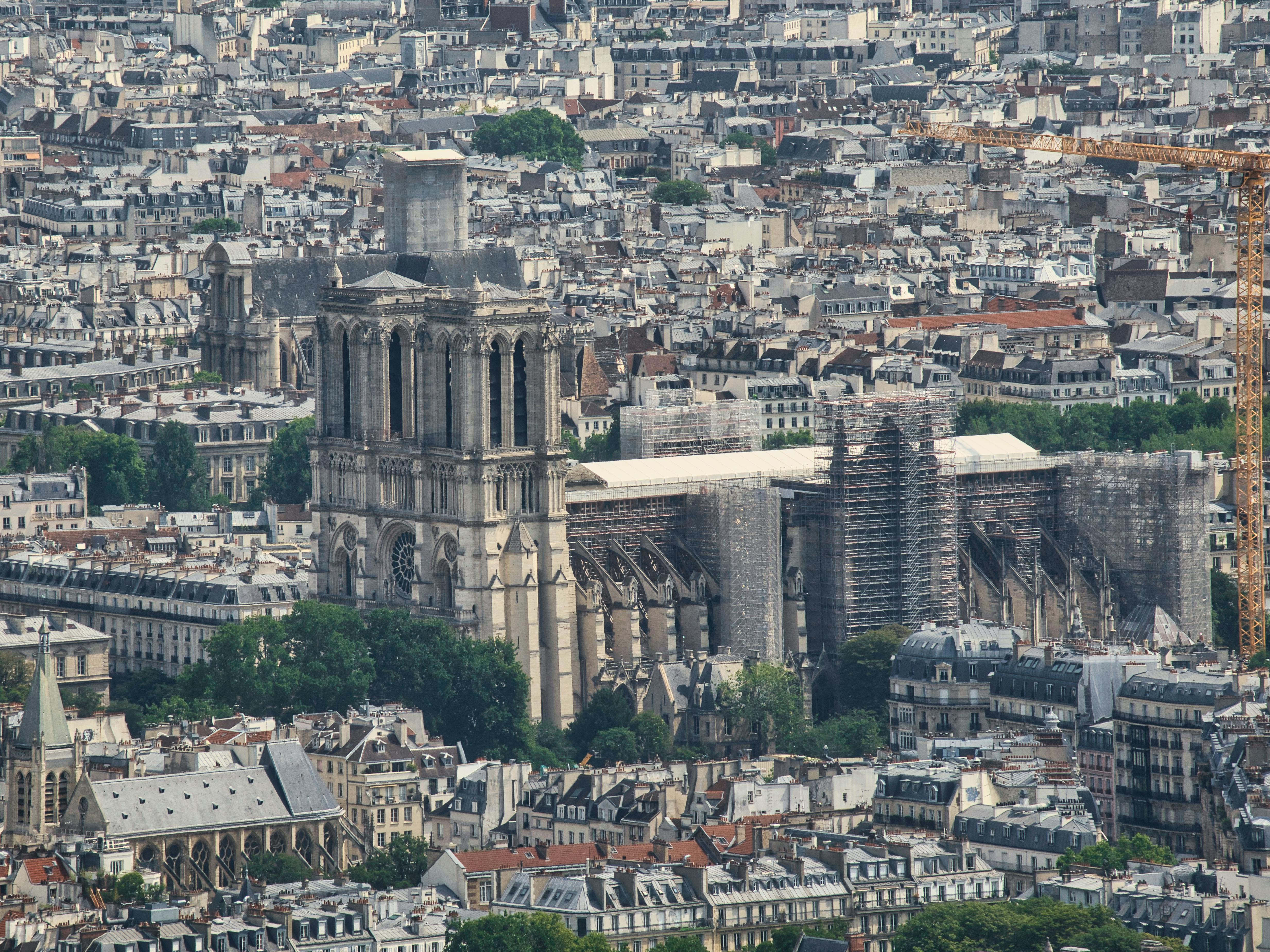 Aerial View of Notre-Dame Cathedral in Paris · Free Stock Photo