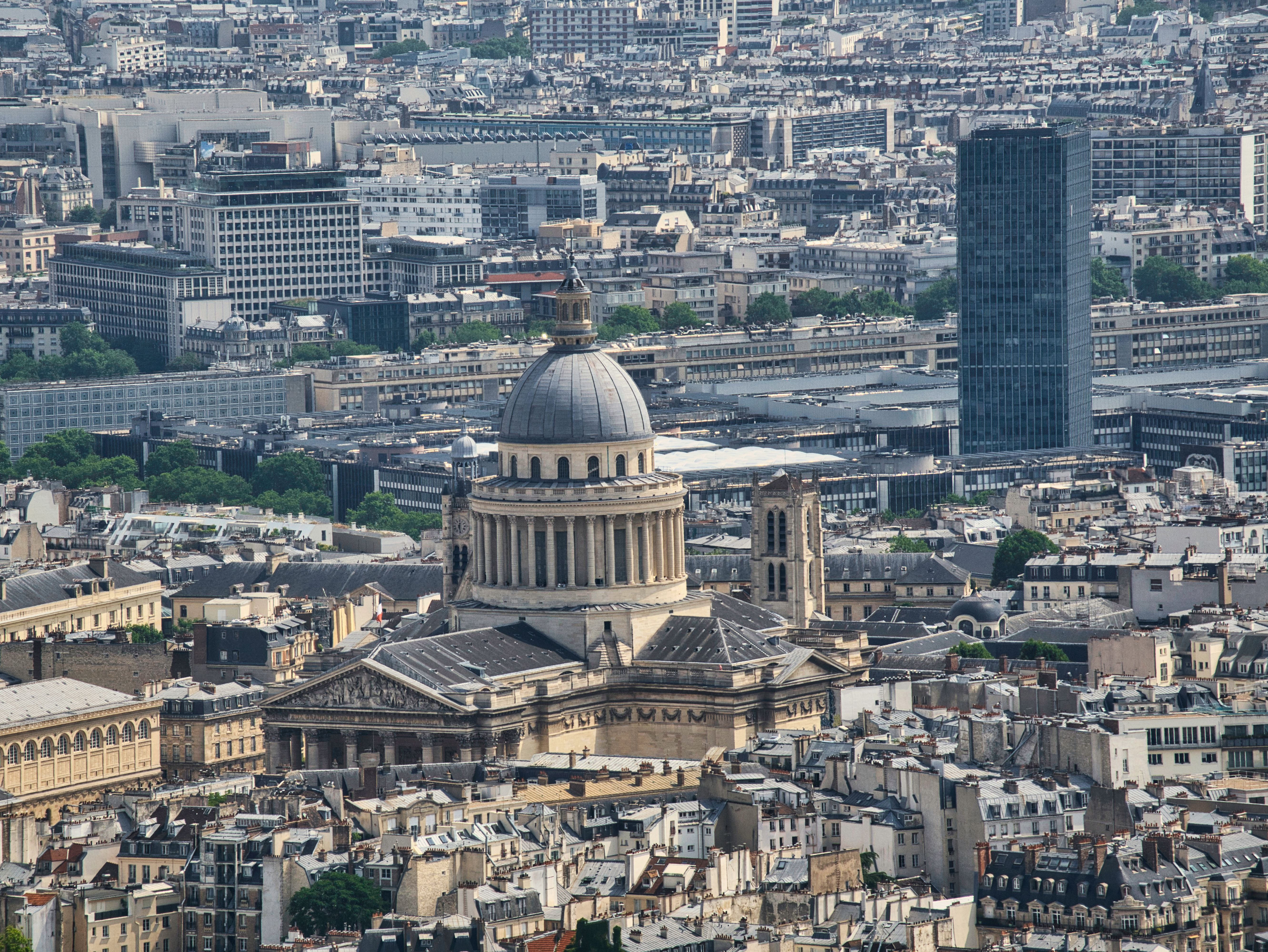 Elevated View of Panthéon, Paris Skyline · Free Stock Photo