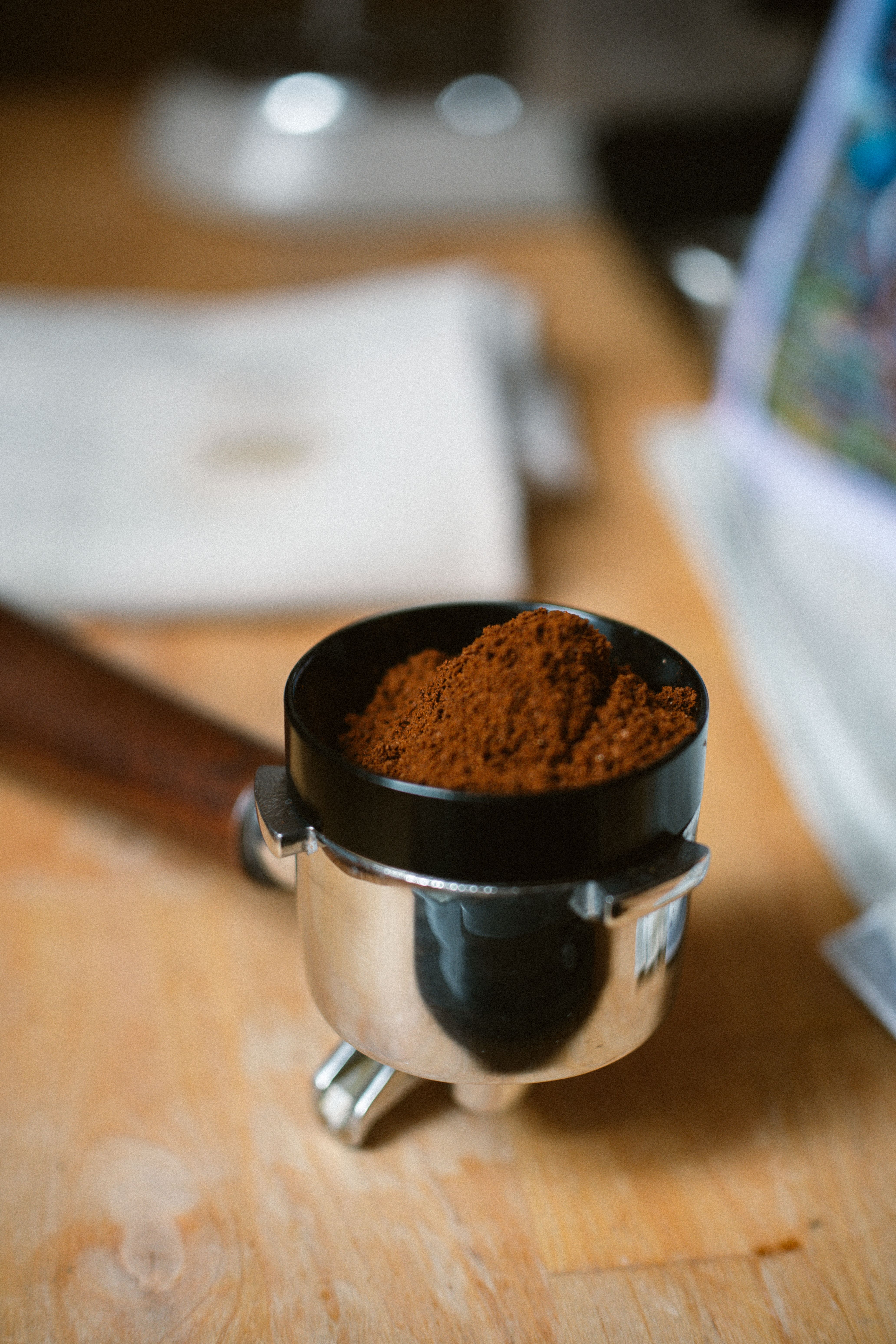 Fresh Ground Coffee in Espresso Portafilter · Free Stock Photo