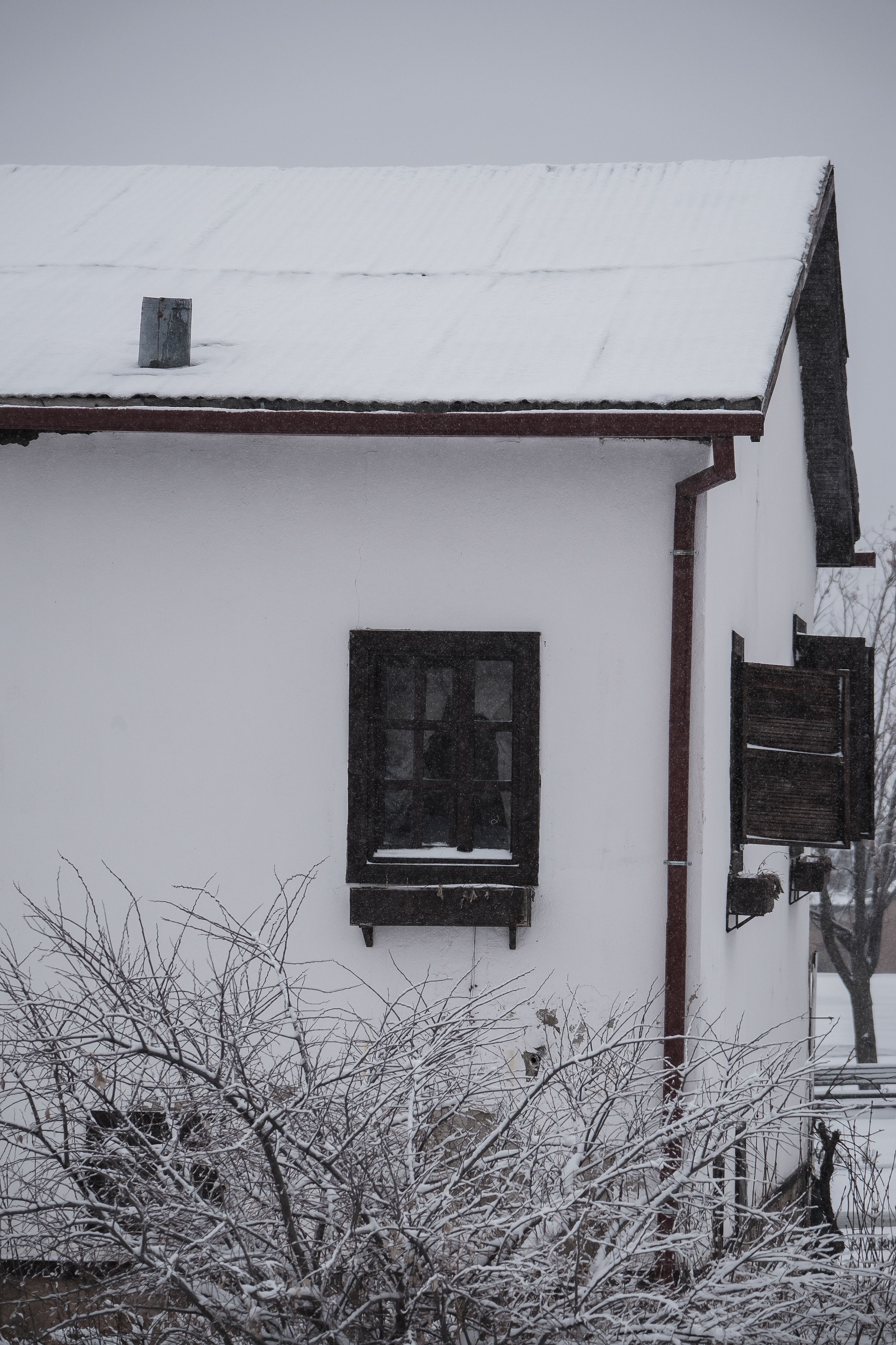Snow-covered house in winter landscape · Free Stock Photo