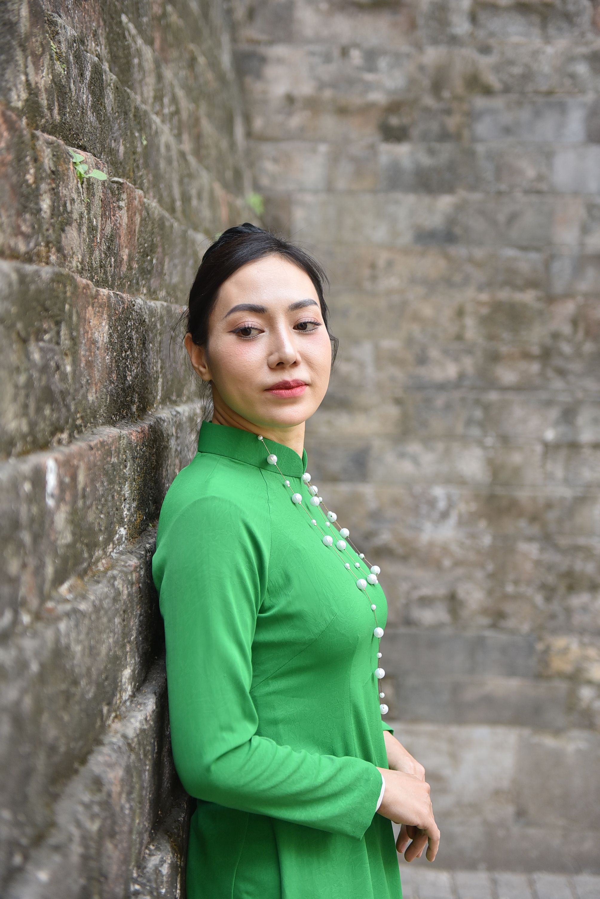 Portrait of Woman in Traditional Green Dress · Free Stock Photo