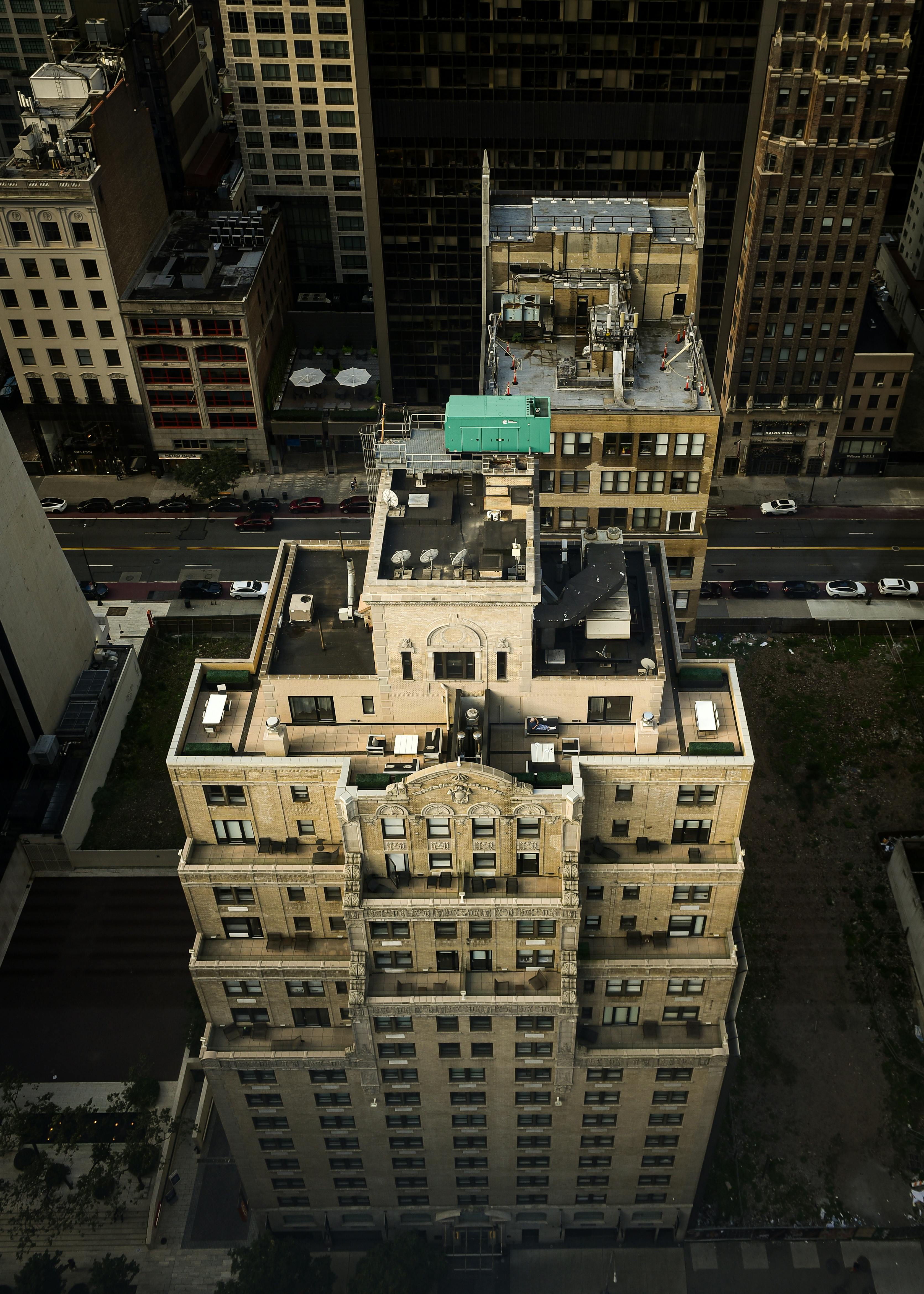 Aerial View of Urban High-Rise Building · Free Stock Photo