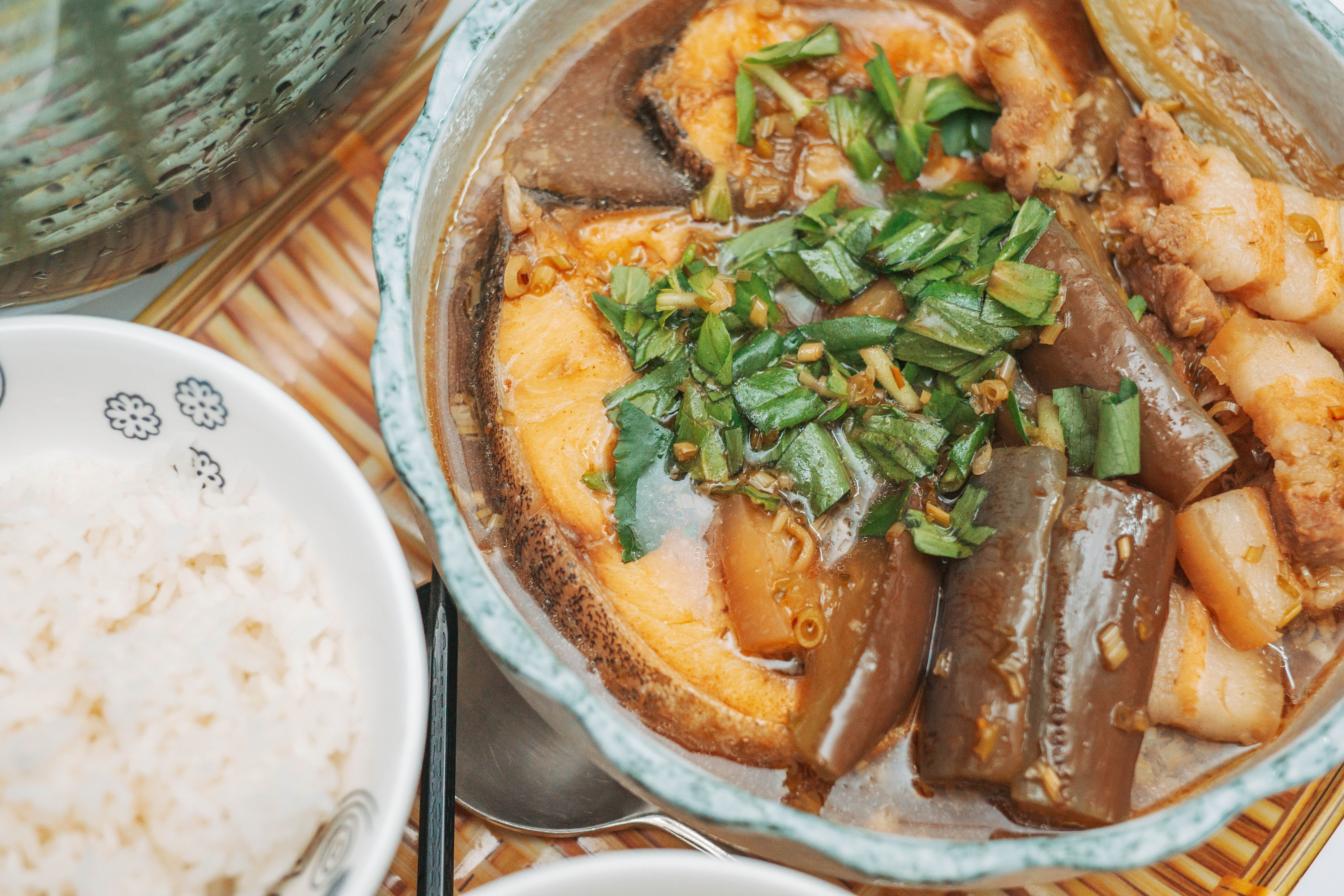 Delicious Vietnamese Braised Fish Meal · Free Stock Photo
