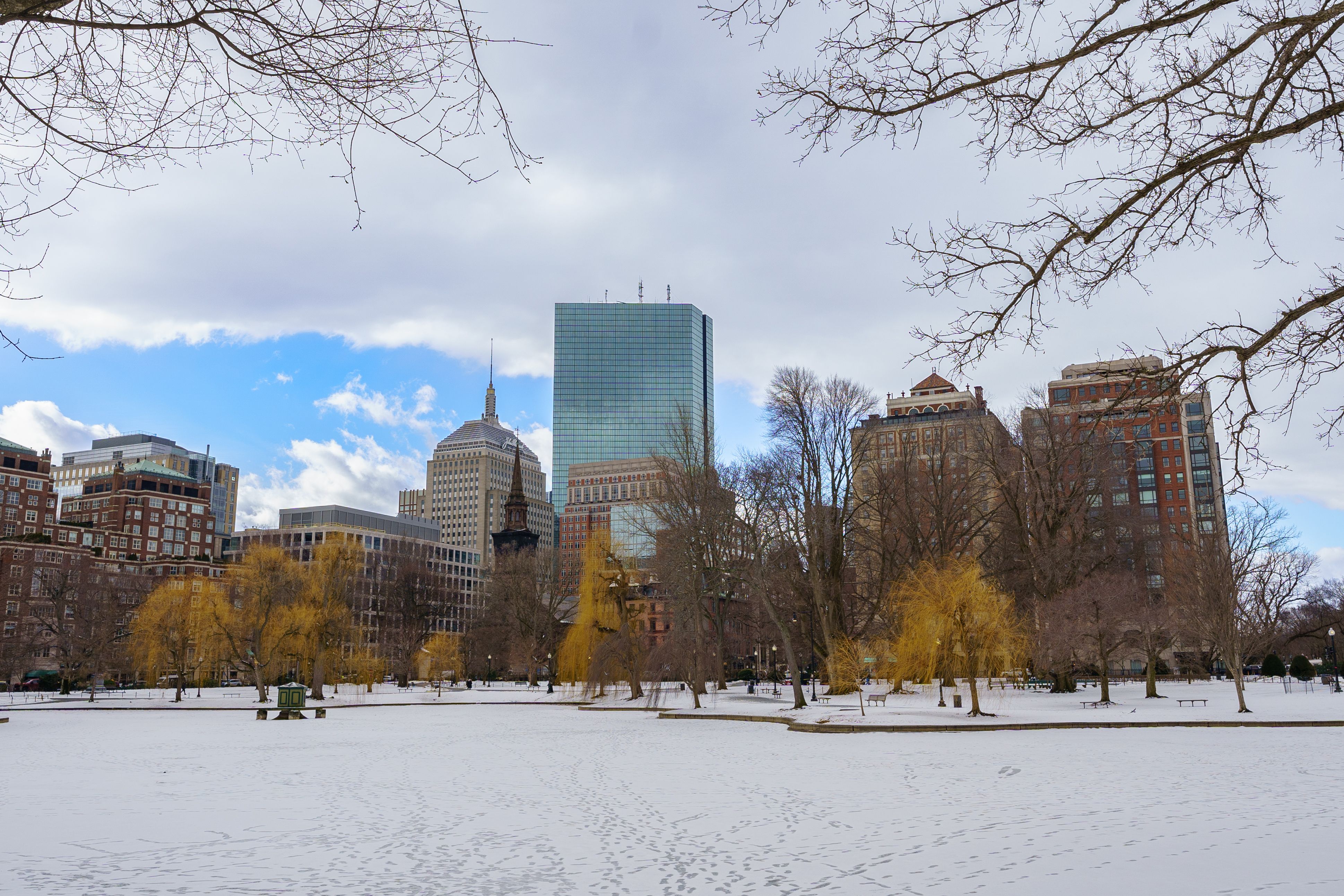 Snowy Boston Skyline with Historic Buildings · Free Stock Photo
