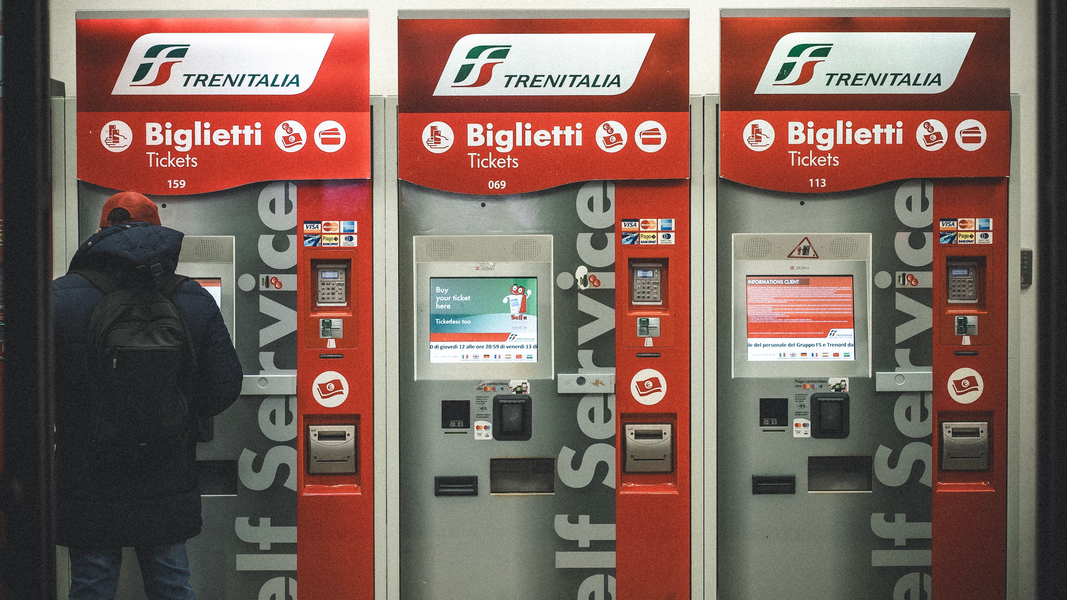 Trenitalia Ticket Machines in Florence Train Station · Free Stock Photo