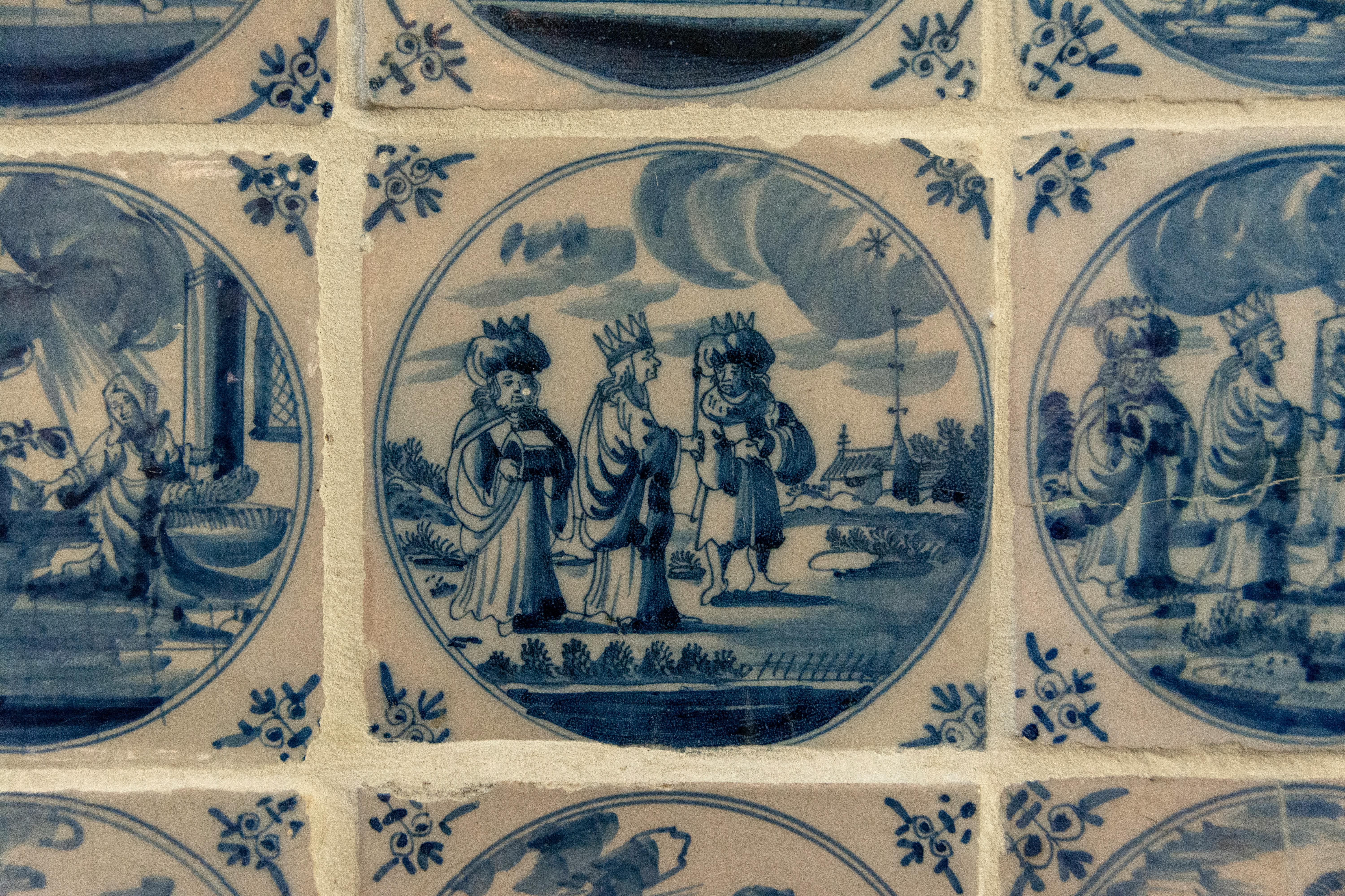 Traditional Delft Blue Decorative Wall Tiles · Free Stock Photo