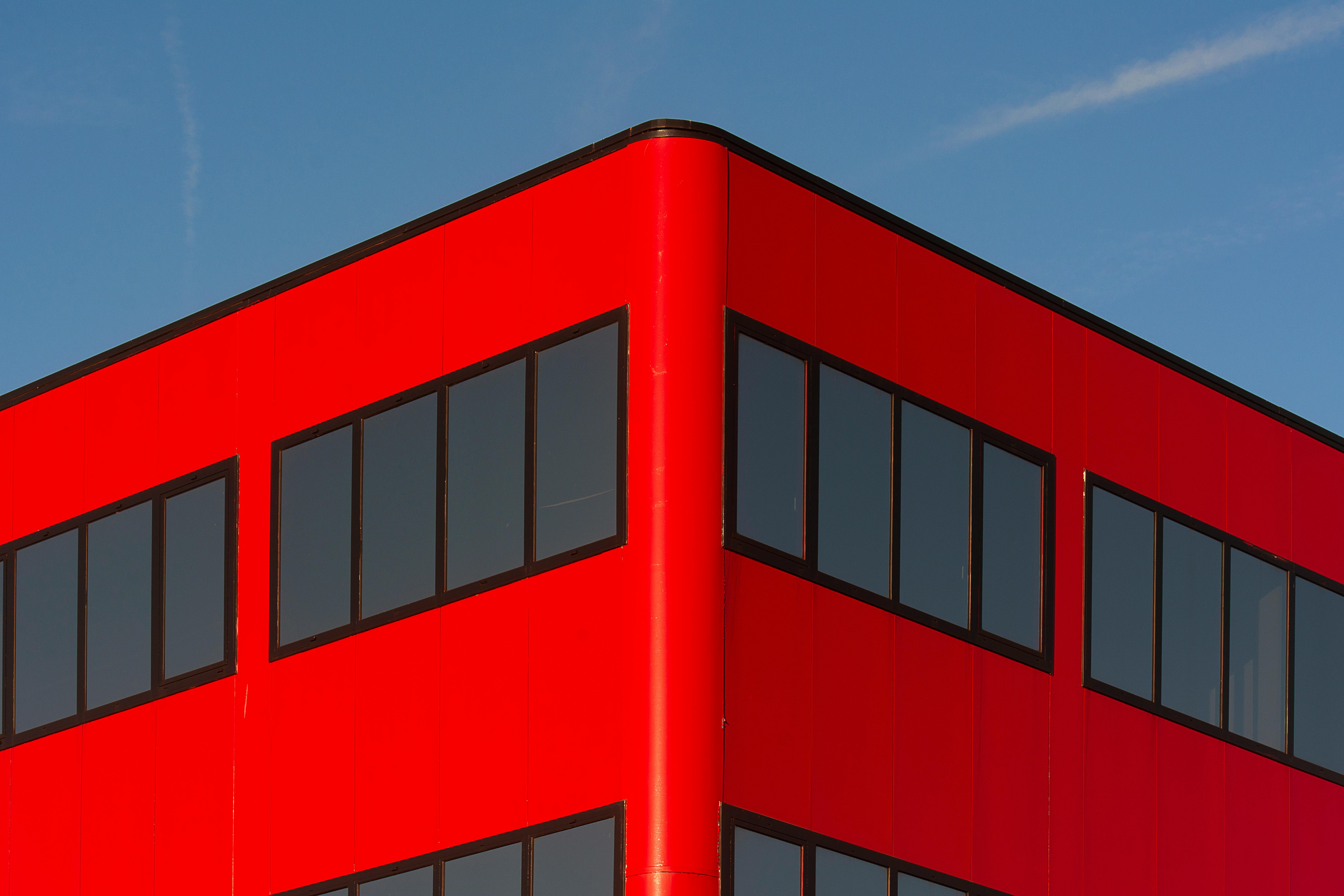 Modern Red Building Façade in Hoofddorp · Free Stock Photo